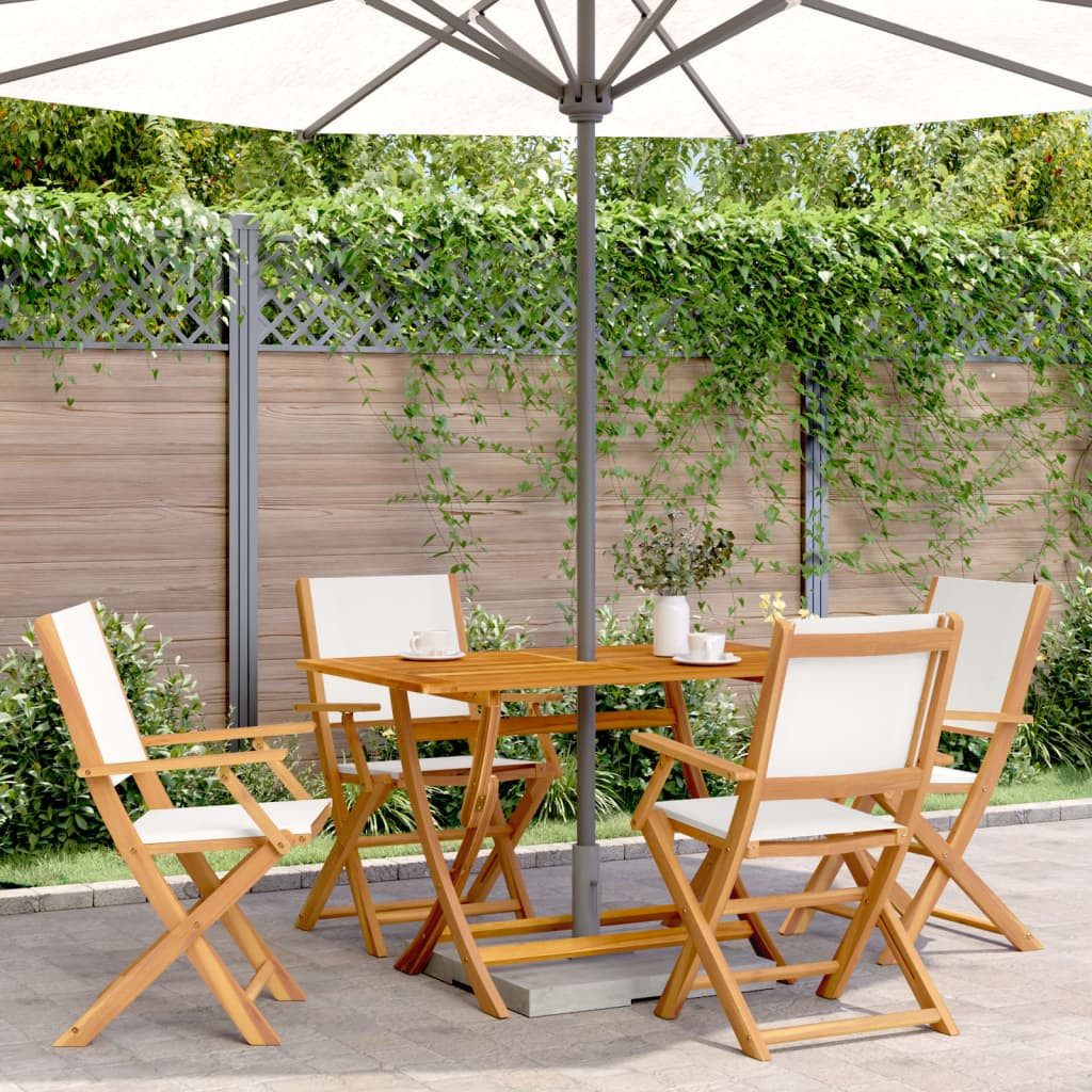 Vidaxl Gartenstuhl Gartenstühle 4 Stk Klappbar Cremeweiß Stoff Und