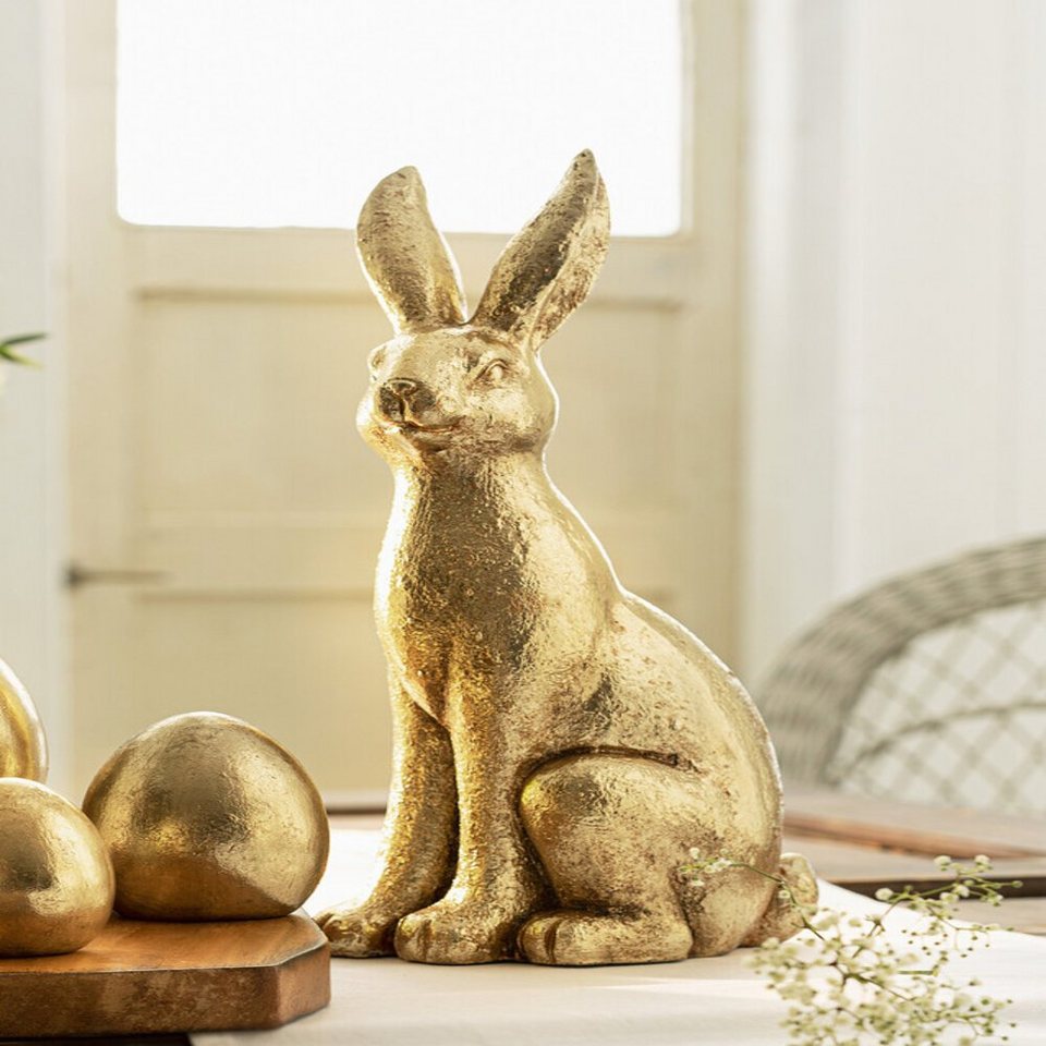 Home Trends24de Osterfigur Osterhase Osterfigur Osterei Hase Gold