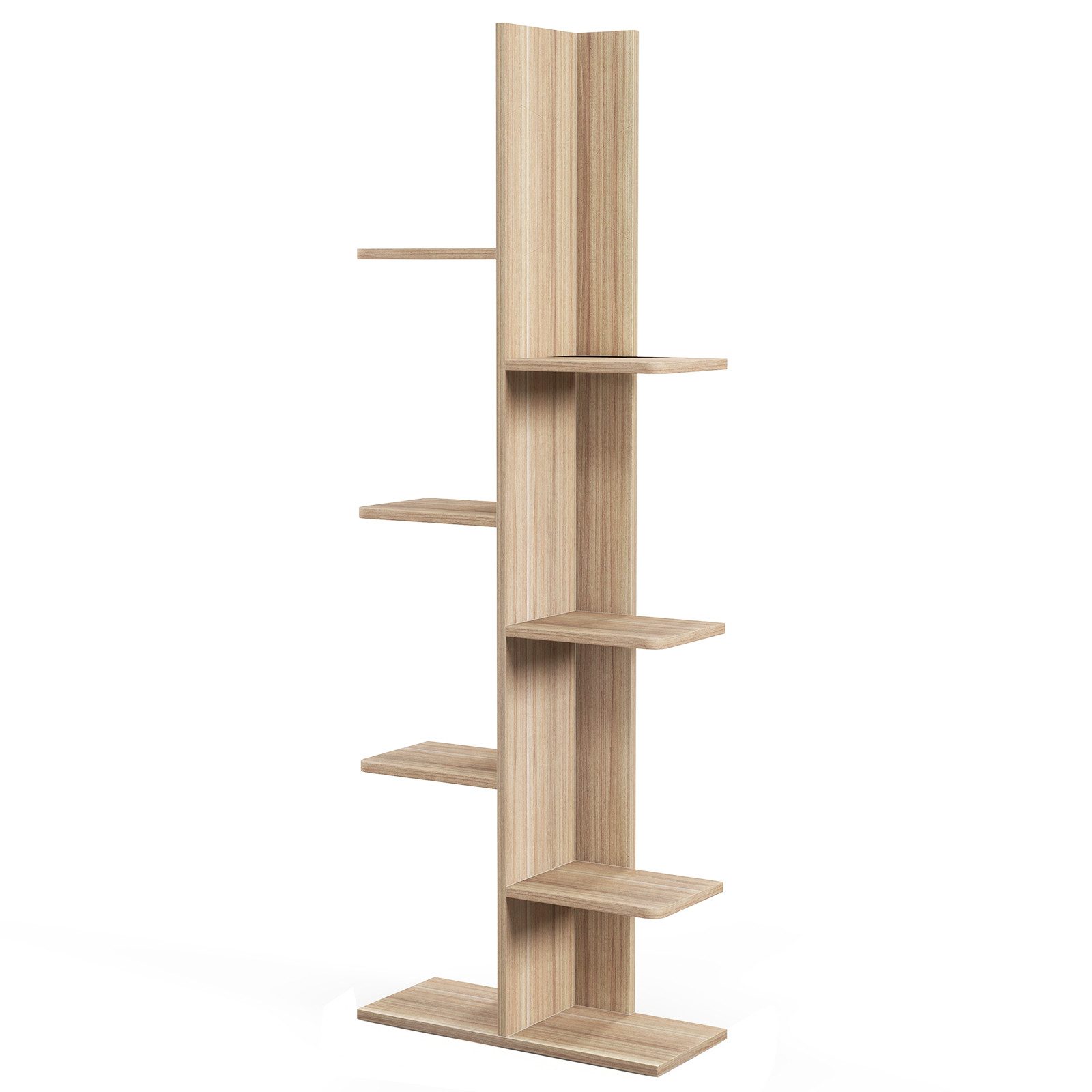 Costway Bücherregal Standregal Baumform Mit 7 Ablagen 1415 Cm
