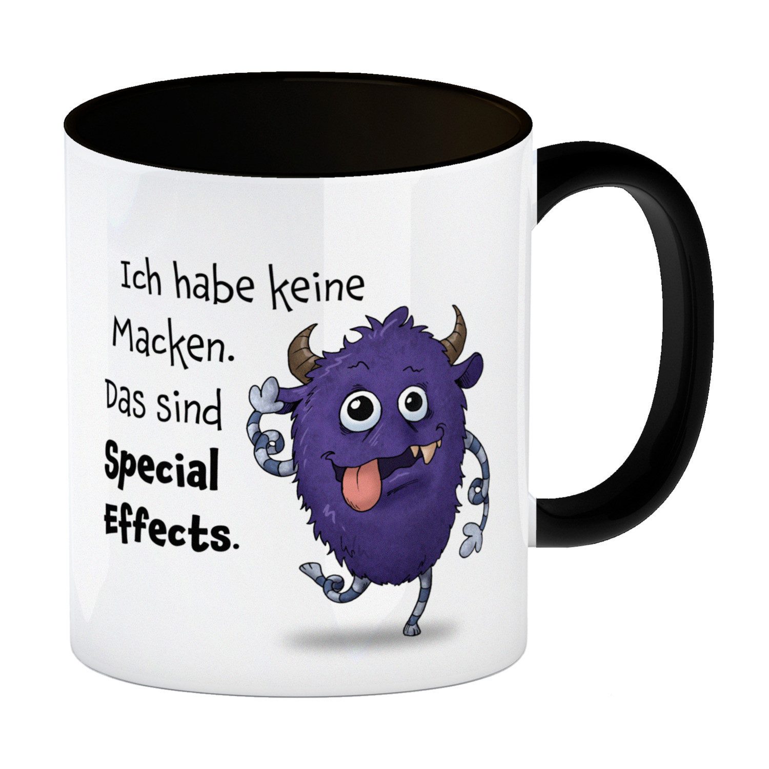 Speecheese Tasse Freches Monster In Lila Kaffeebecher In Schwarz Mit