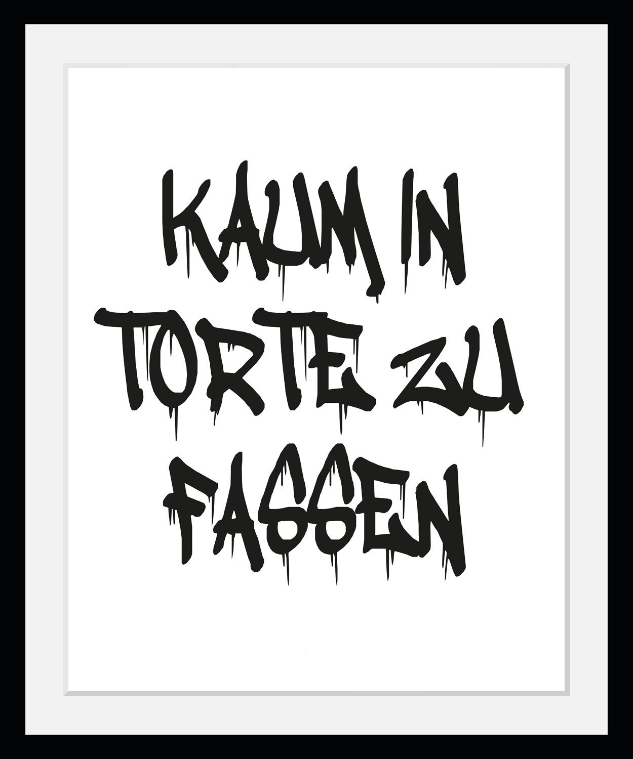 queence Bild mit Rahmen Kaum in Torte zu fassen - Gerahmter Digitaldruck - Wandbild, Spruch (1 ...