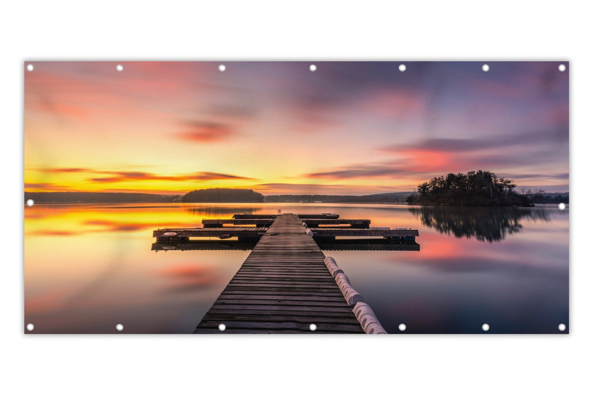 Muchowow Balkonsichtschutz Steg Sonnenuntergang Wasser Meer