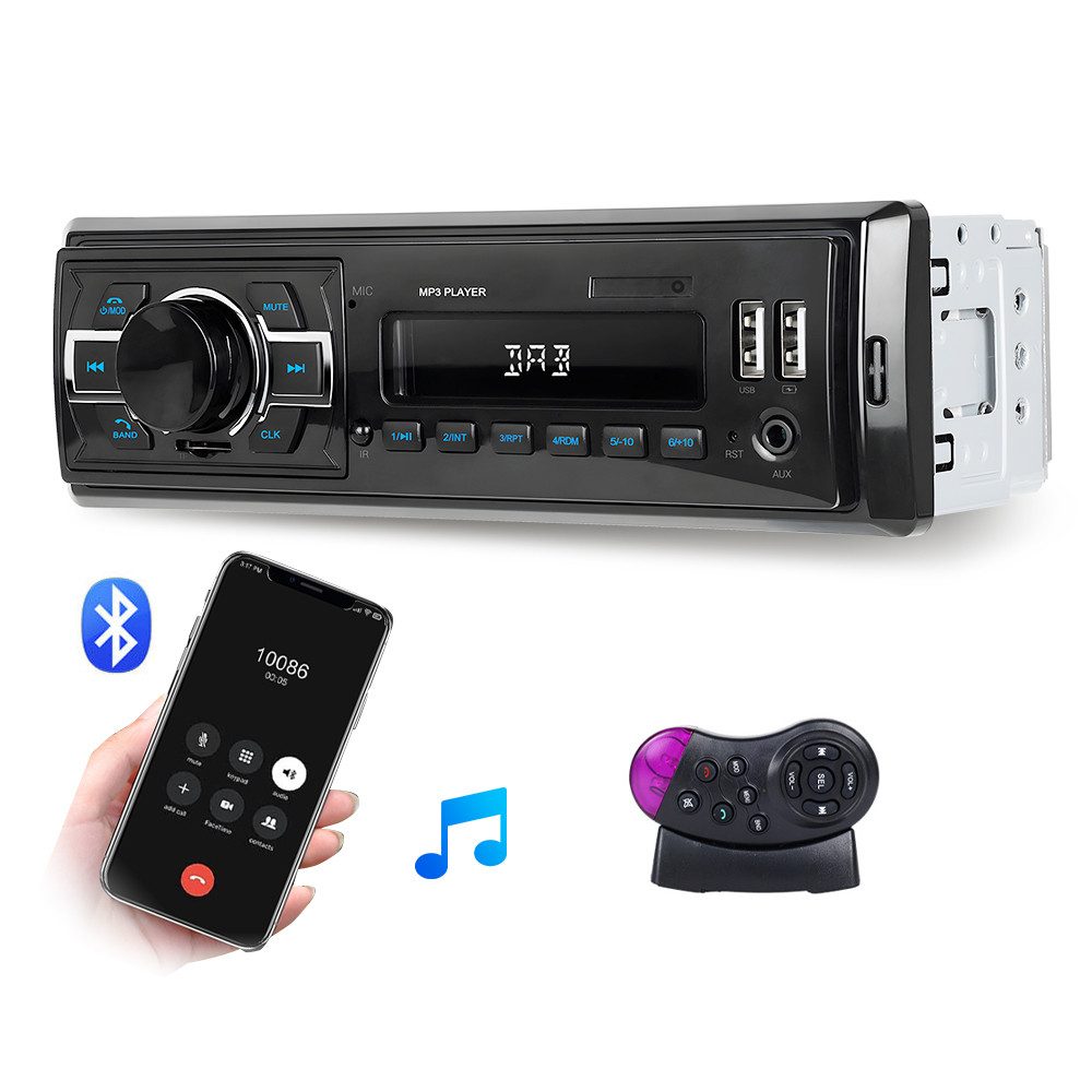 Hikity Auto mp3 Player 1Din mit DAB Funktion Autoradio FM Radio Bluetooth USB SD AUX IN Typ C Ladeanschluss Anzeige der Uhrzeit FM Radio