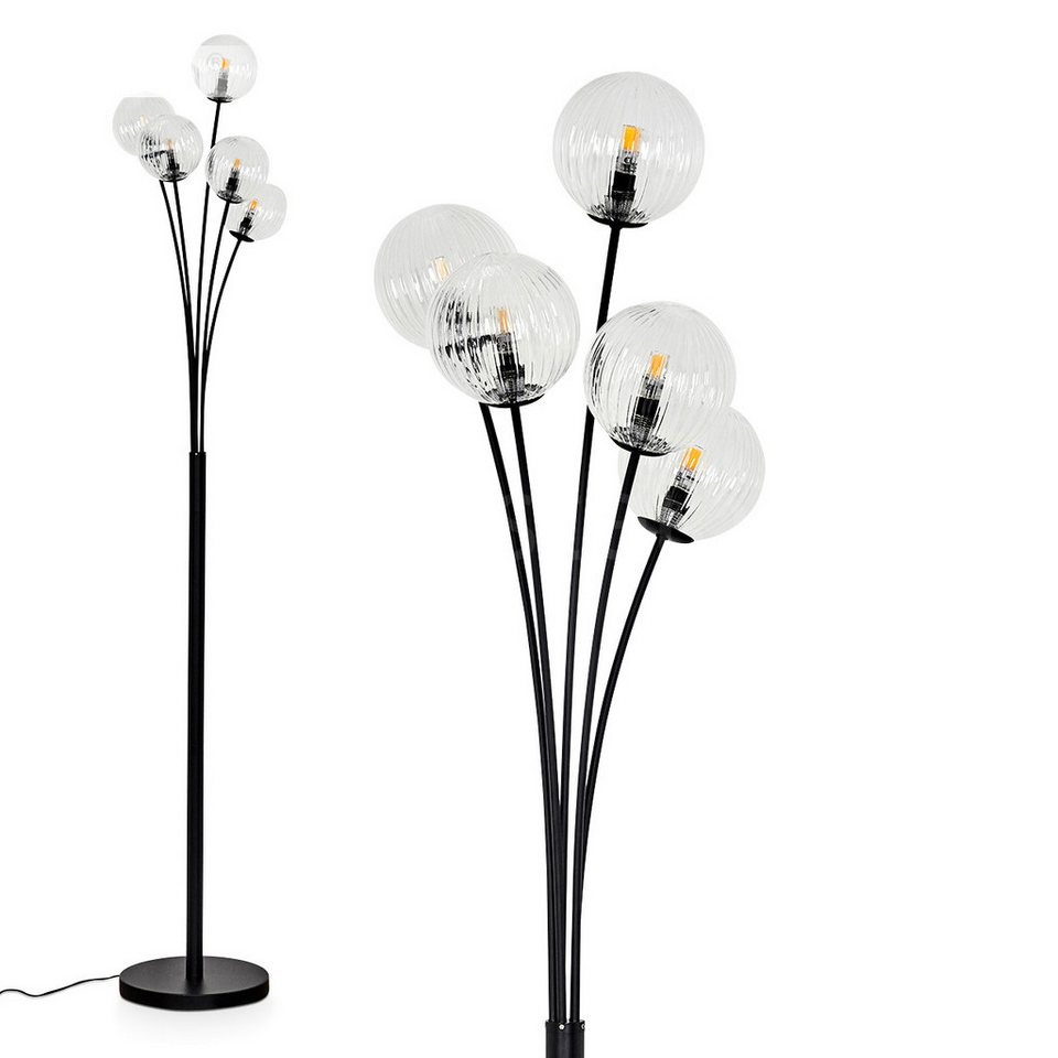 Hofstein Stehlampe Dimmbare Stehlampe Aus Metallglas In Schwarzklar