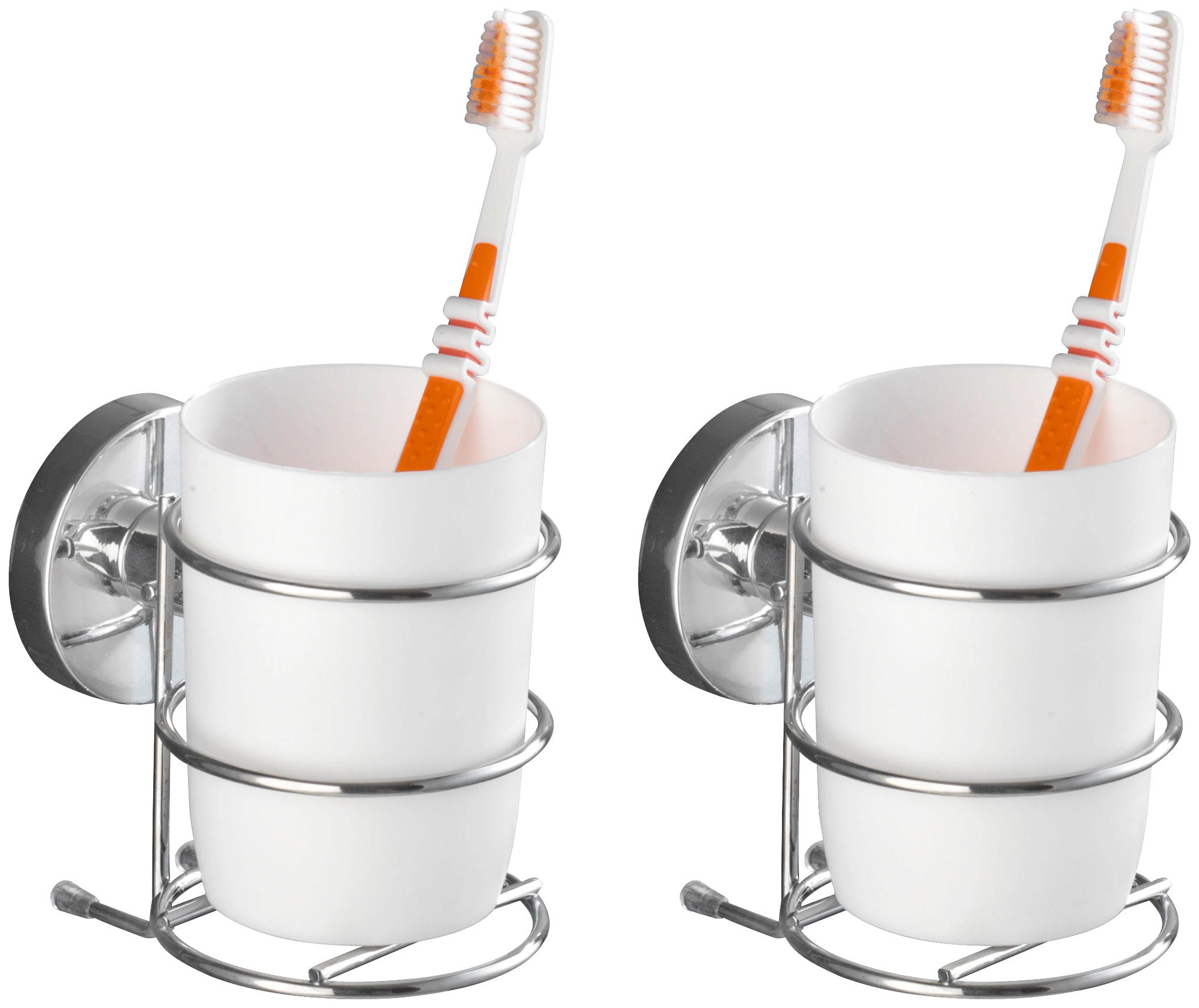 Wenko Zahnputzbecher Vacuum Loc Milazzo 2er Set Befestigen Ohne