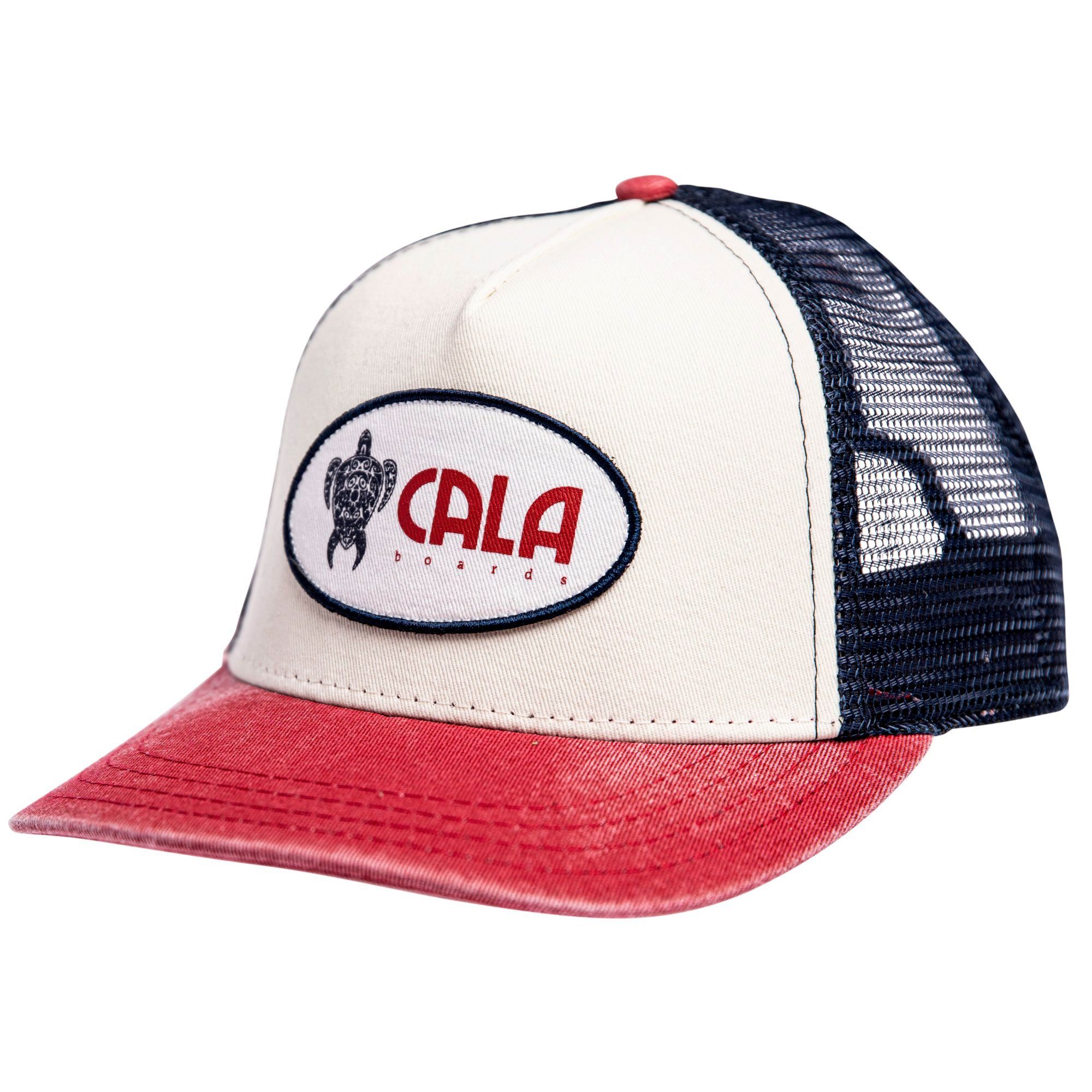 CALA Baseball Cap Surfer Cap Weiß-Rot