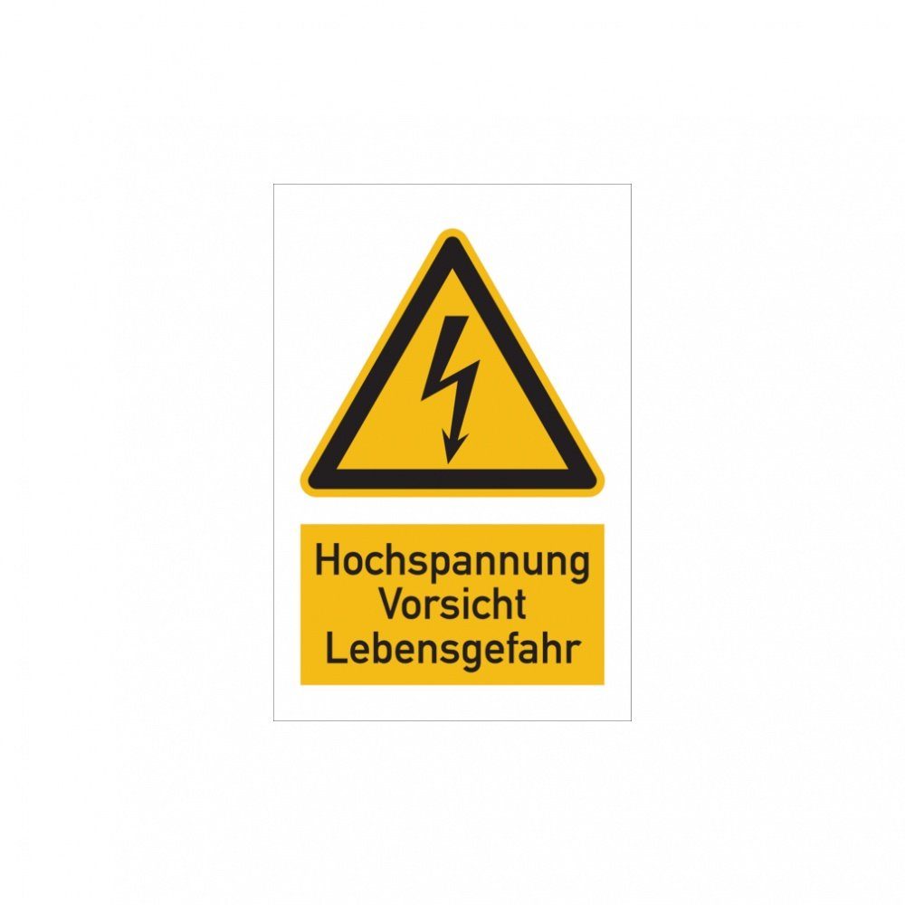 König Werbeanlagen Hinweisschild Warnschild, Kombischild, Hochspannung, Hochspannung | Folie ...