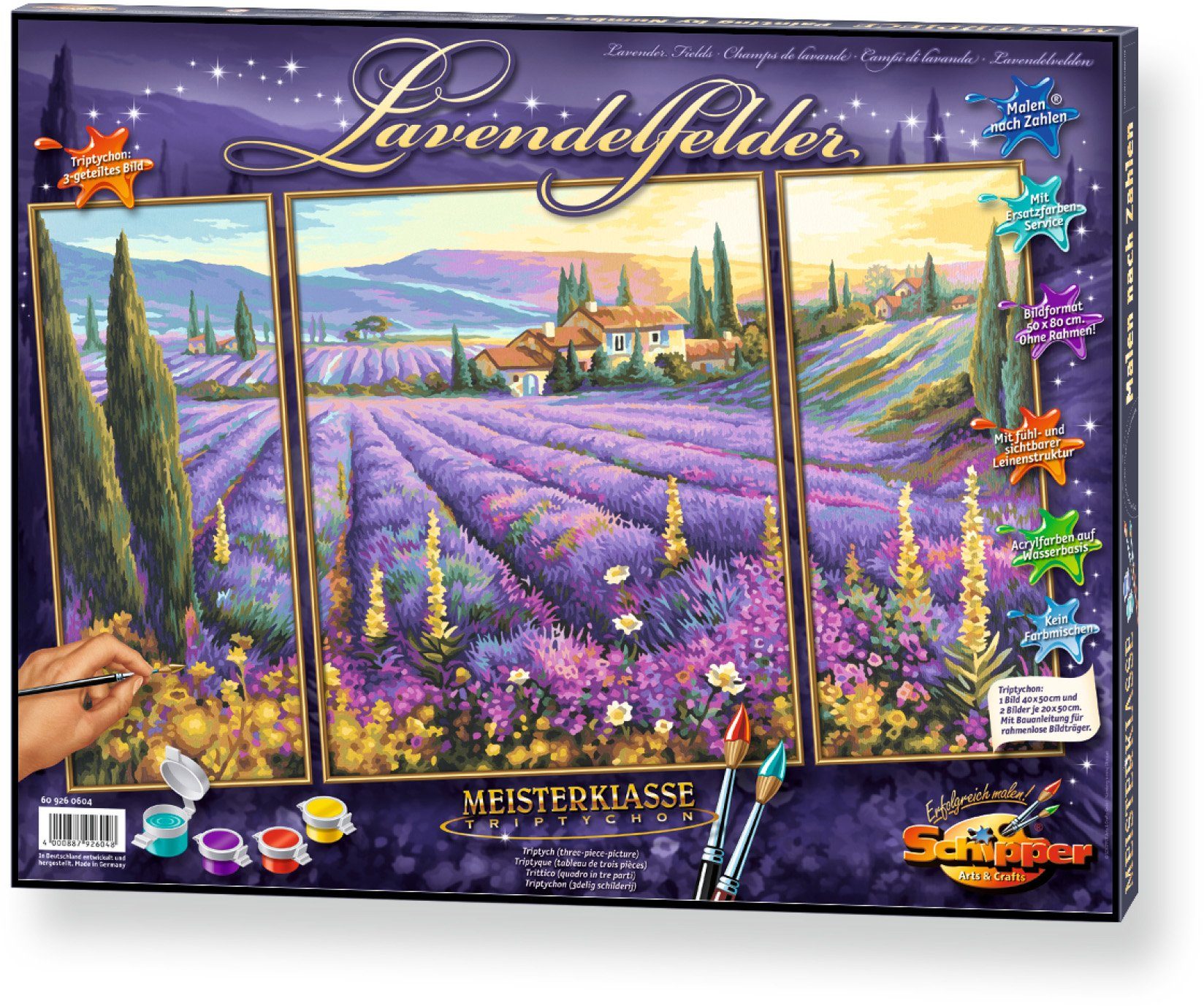 Schipper Malen nach Zahlen »Meisterklasse Triptychon Lavendelfelder«, Made in Germany online ...