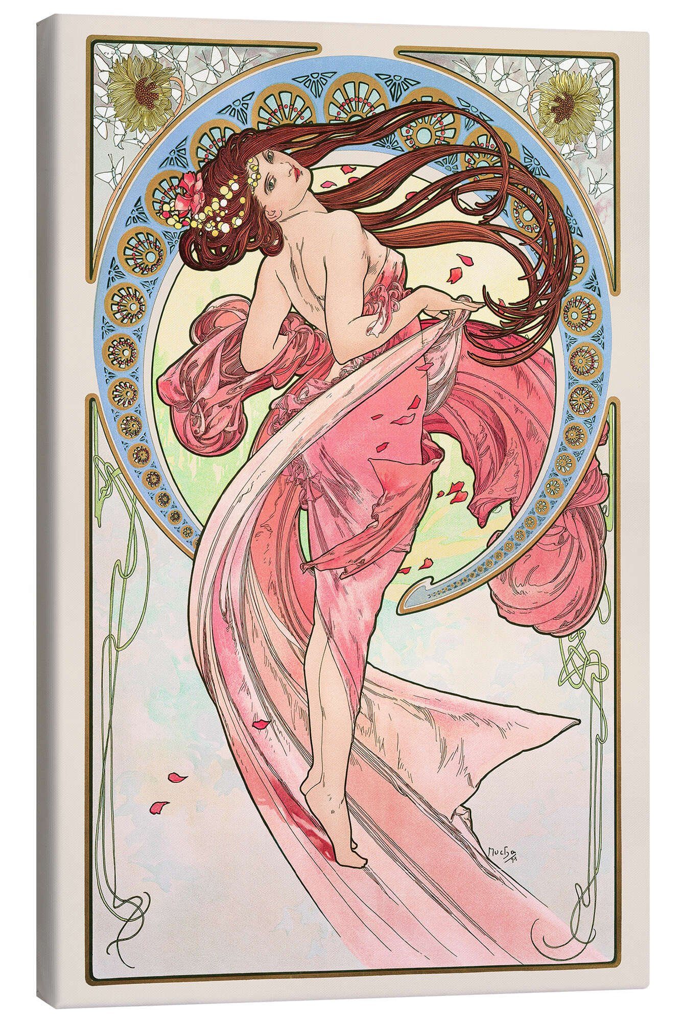 Posterlounge Leinwandbild Alfons Mucha Die Vier Künste Tanz Vintage