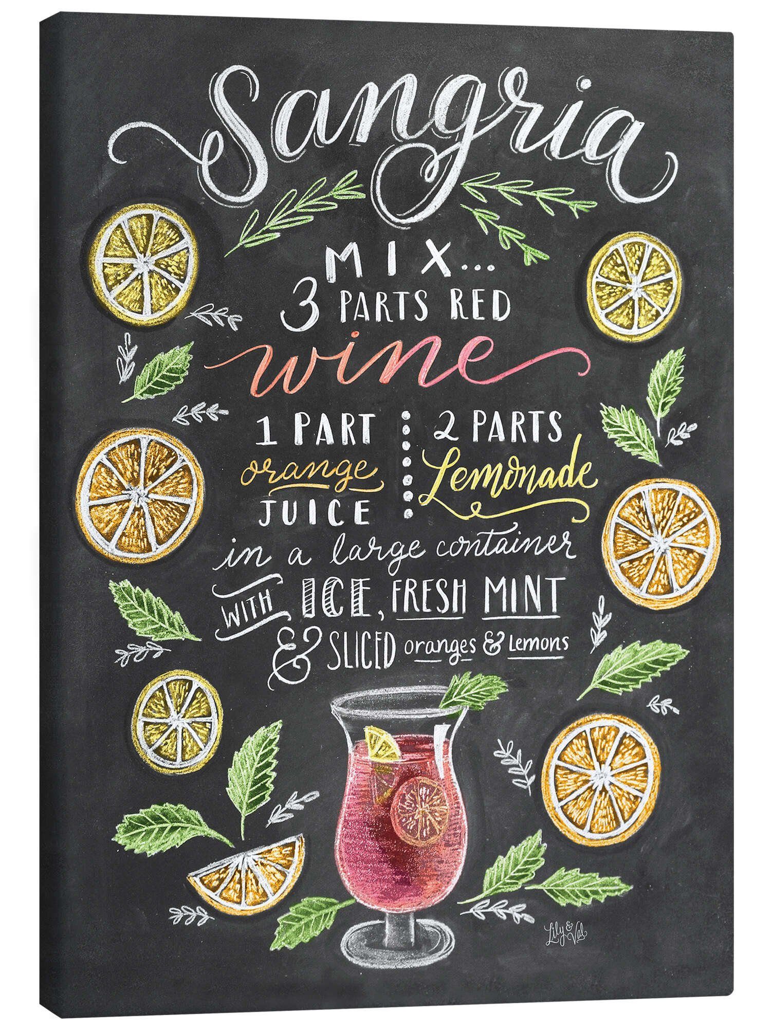 Posterlounge Leinwandbild Lily And Val Sangria Rezept Englisch Küche