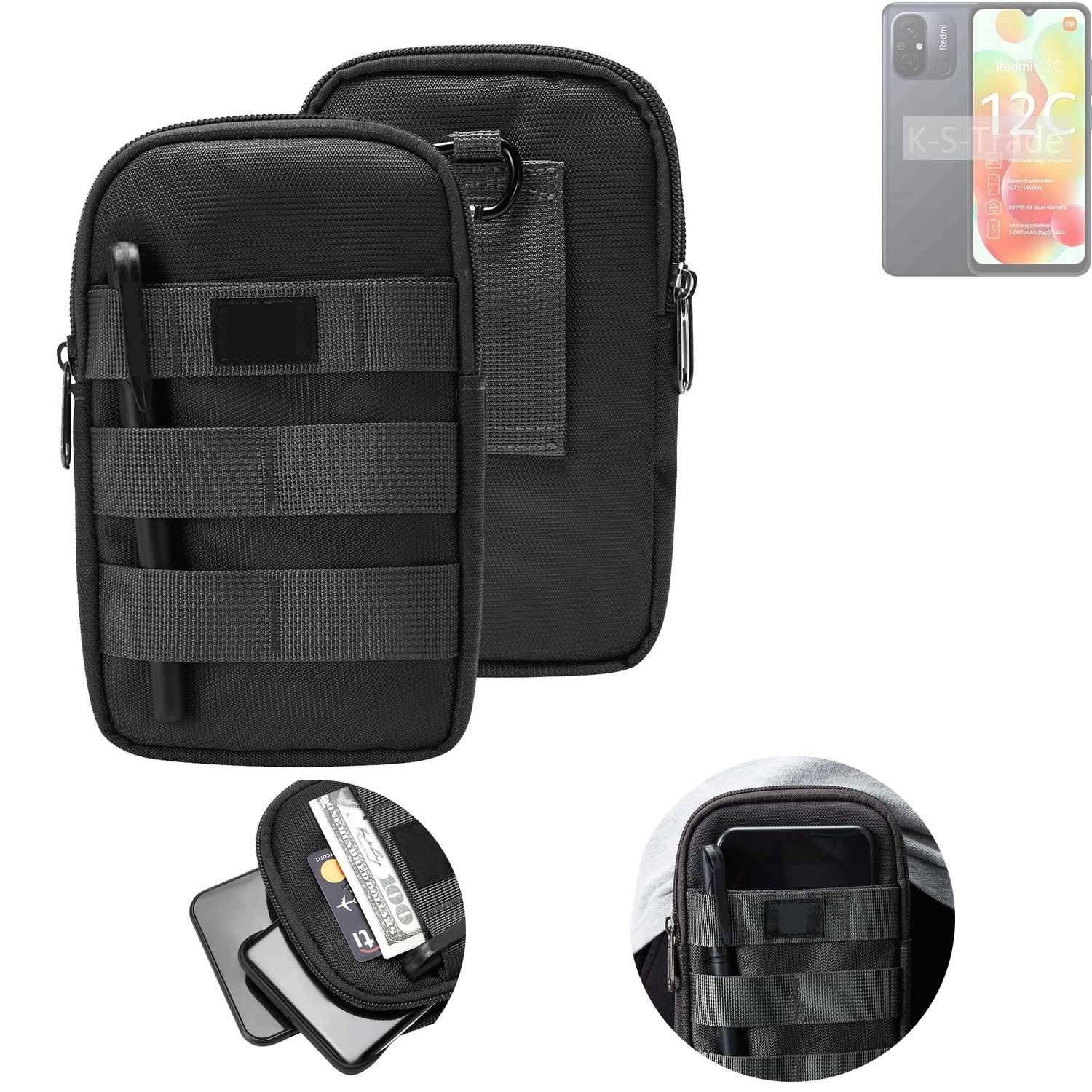K S Trade Handyhülle Für Xiaomi Redmi 12c Holster Gürtel Tasche Handy