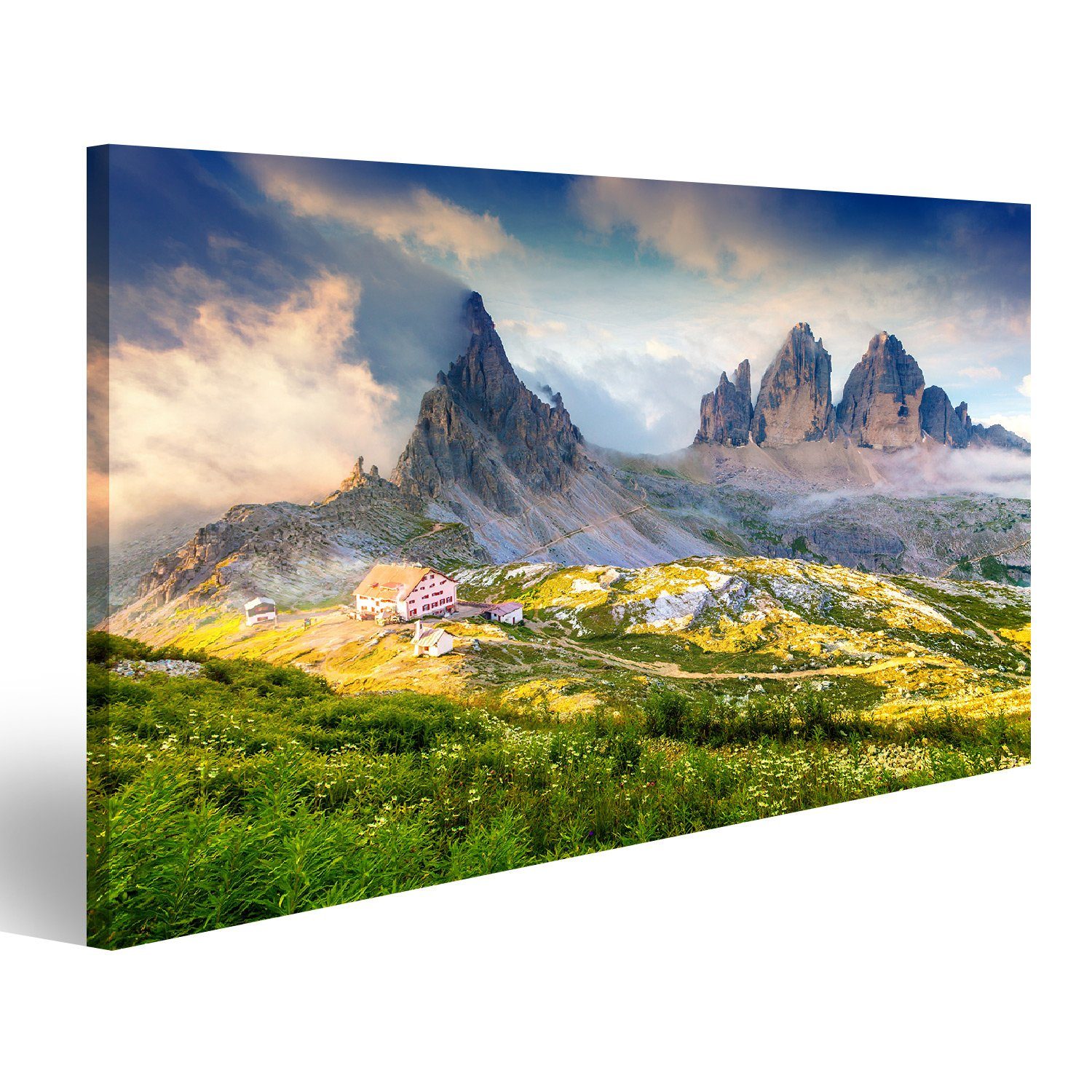 islandburner Leinwandbild Bild auf Leinwand Rifugio Lacatelli Nationalpark Drei Zinnen Dolomiten