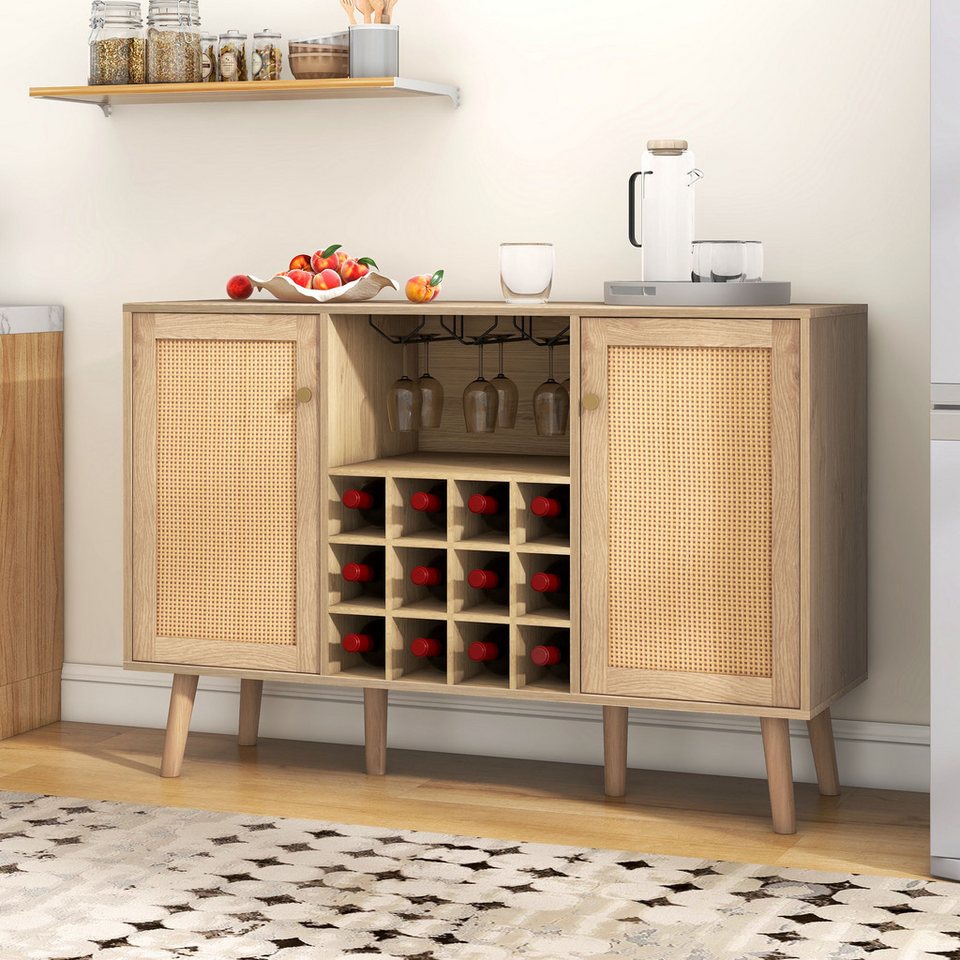 Obosoe Weinregal Seitenschrank Lagerschrank Aus Holzimitat 120 X 40 X