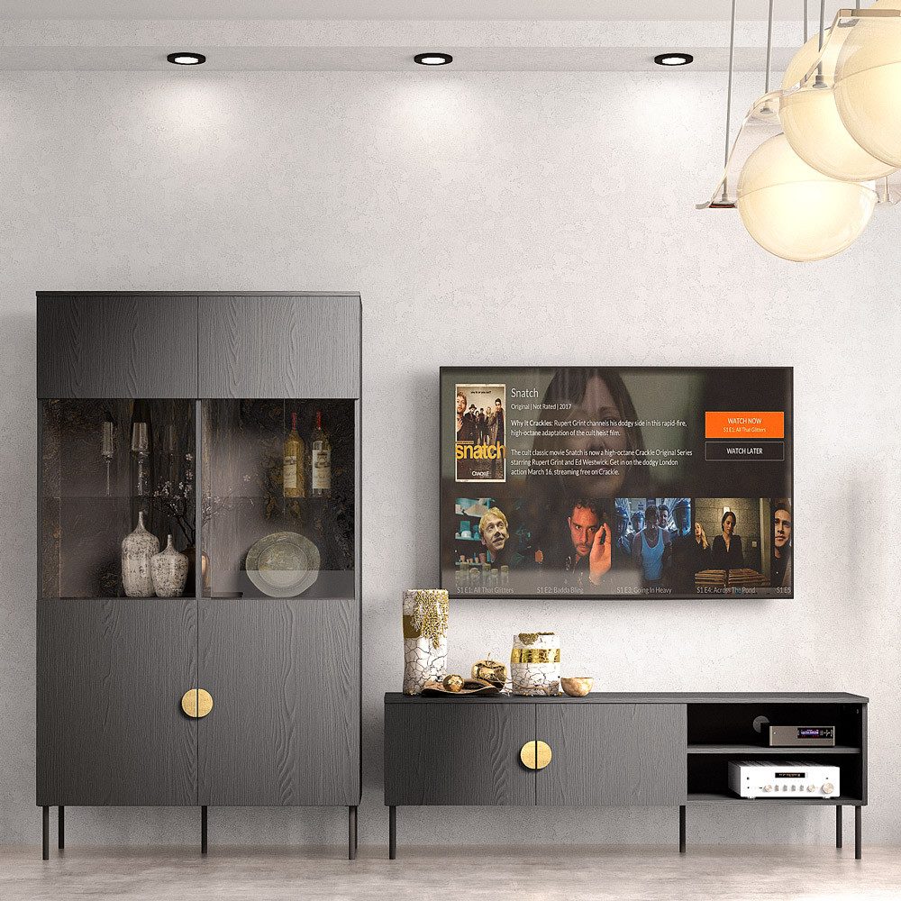 Lomadox Wohnwand Molong 166 2 St Sideboard Vitrine Lowboard