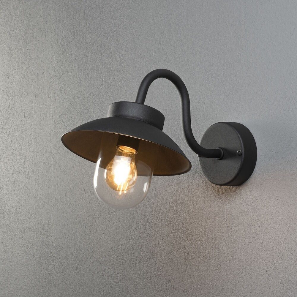 Konstsmide Außen Wandleuchte Aluminium Schwarz E27 Ip44