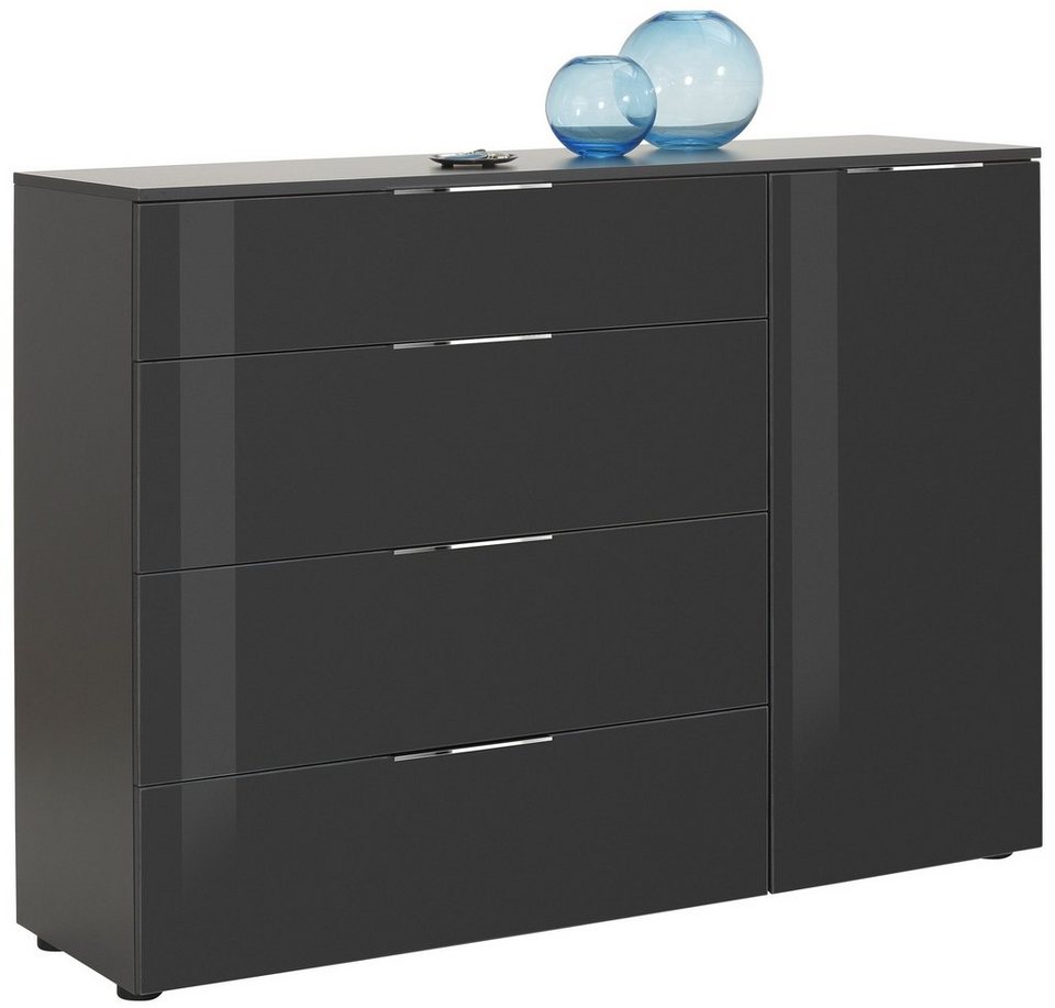 Möbelando Kommode 78126558 Bxhxt 135x100x40 Cm In Anthrazit Glas