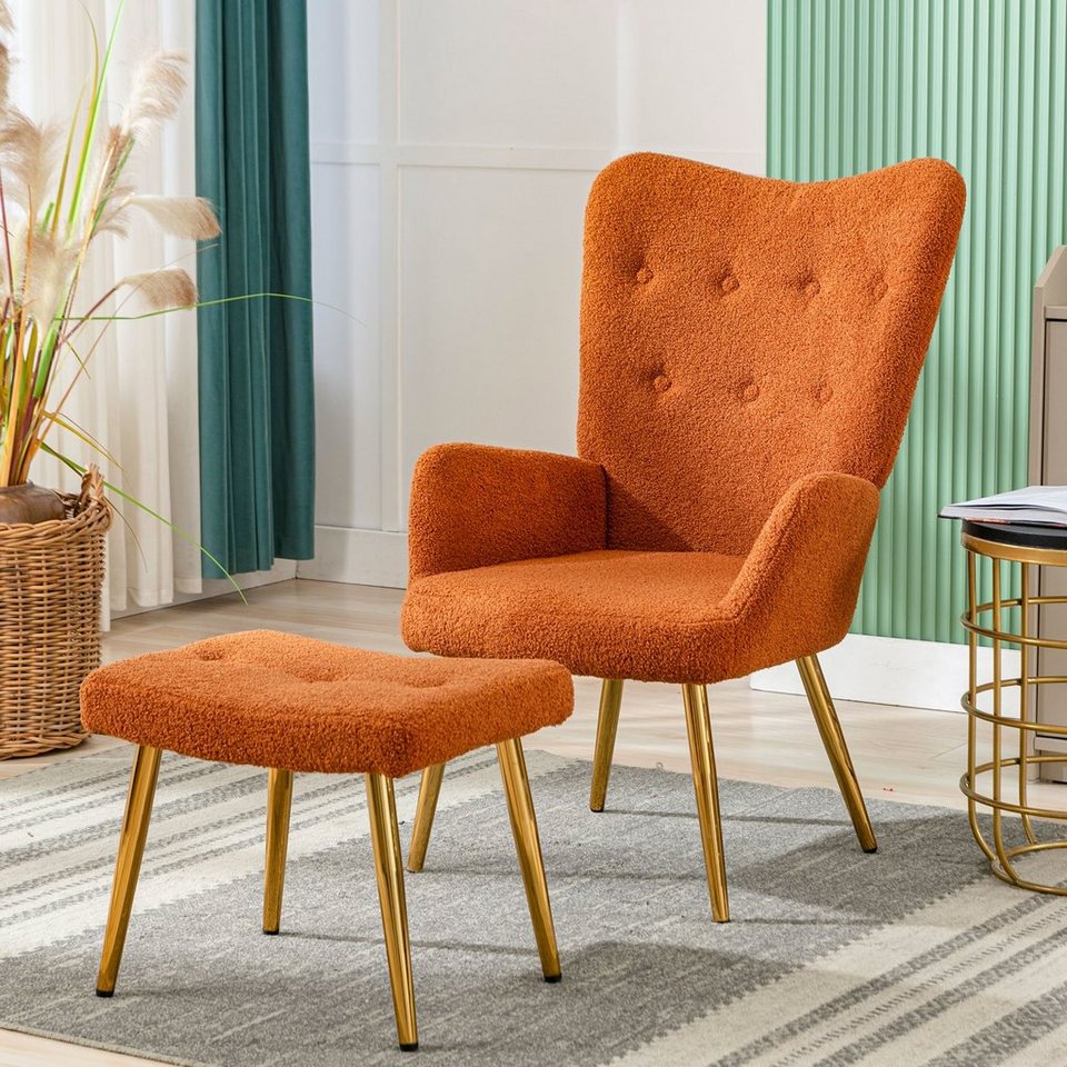 Okwish Ohrensessel Mit Fußschemel Wohnzimmer Schlafzimmer