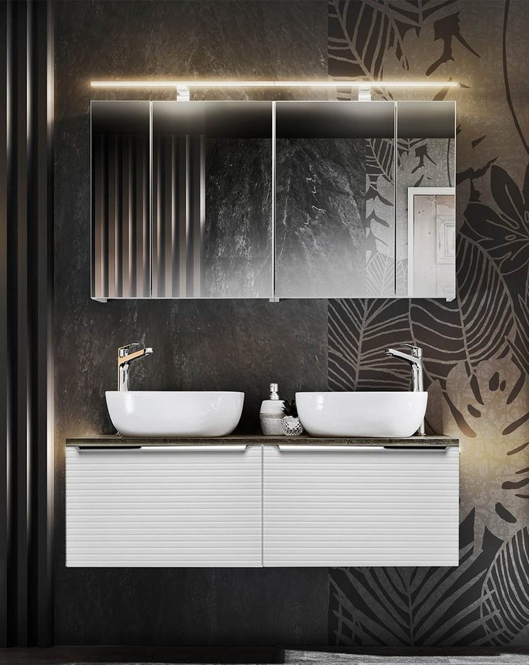 Einfachgutemoebel Waschtisch Set Badezimmer Set 2 Tlg Whitskand 120cm