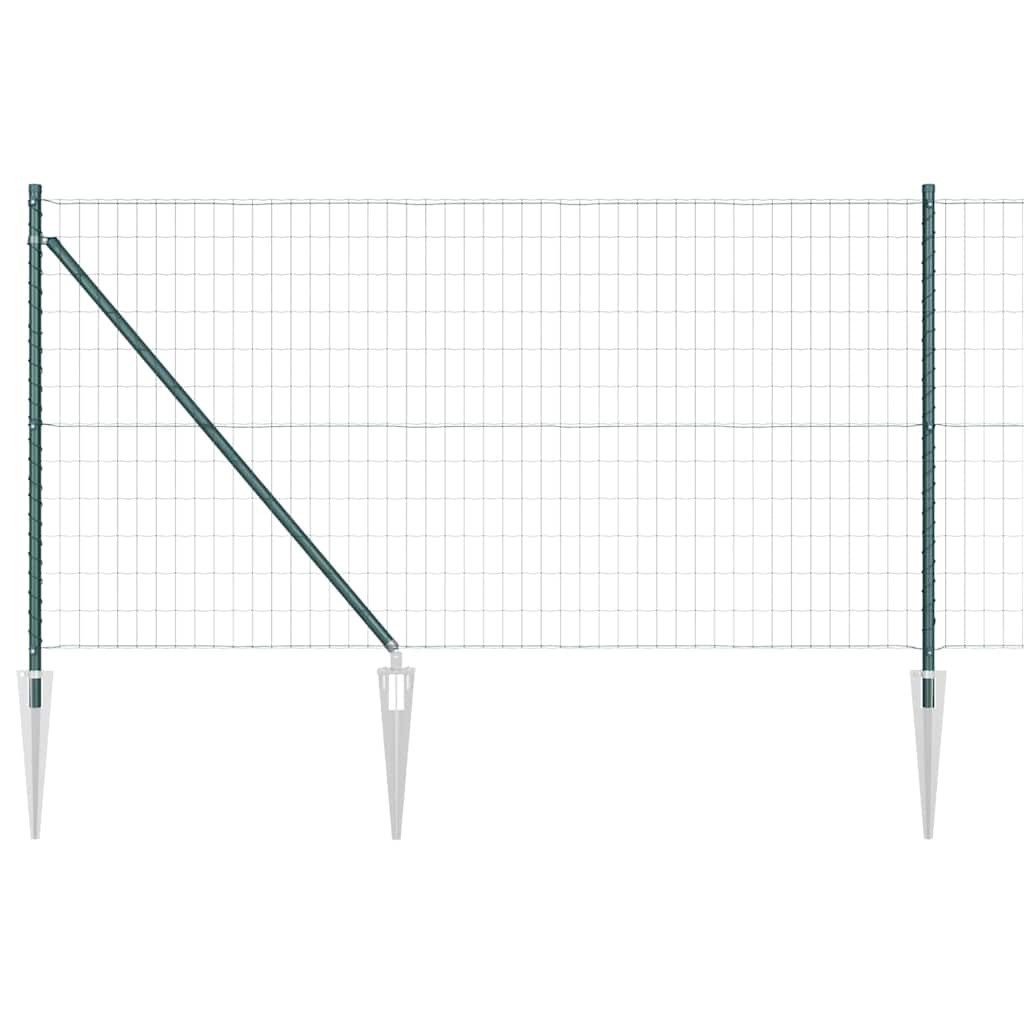 vidaXL Gartenzaun Schweißdrahtzaun mit Spikes 10 x 1 m (B x H), (1-St ...