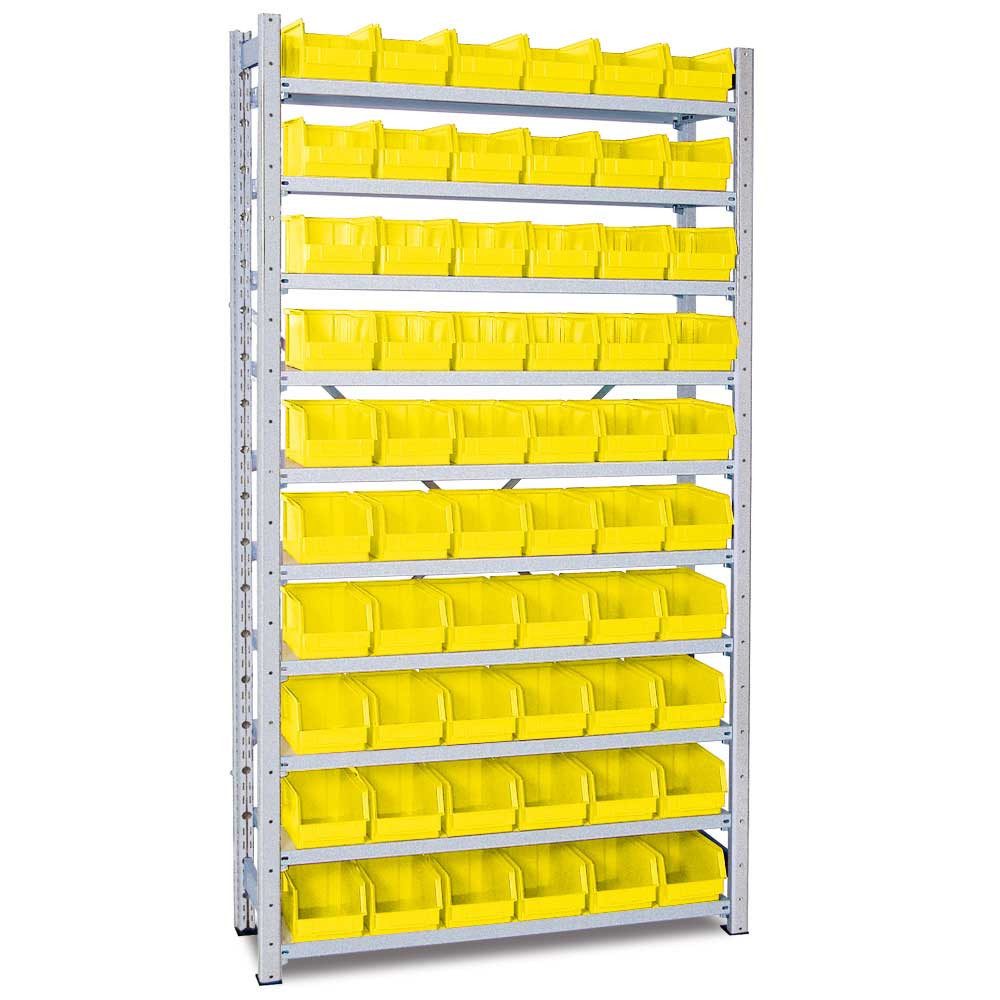 BRB-Lagertechnik Kleinteilemagazin Steckregal verzinkt, 10 Böden, mit ...