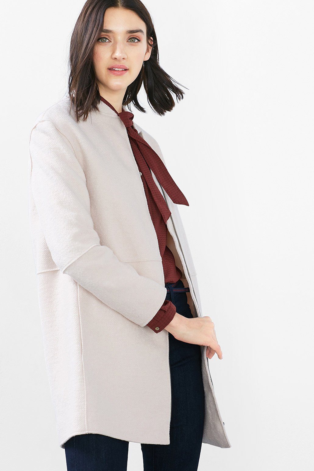 Esprit Collection Struktur Blouson Mantel Aus Wollmix Online Kaufen Otto