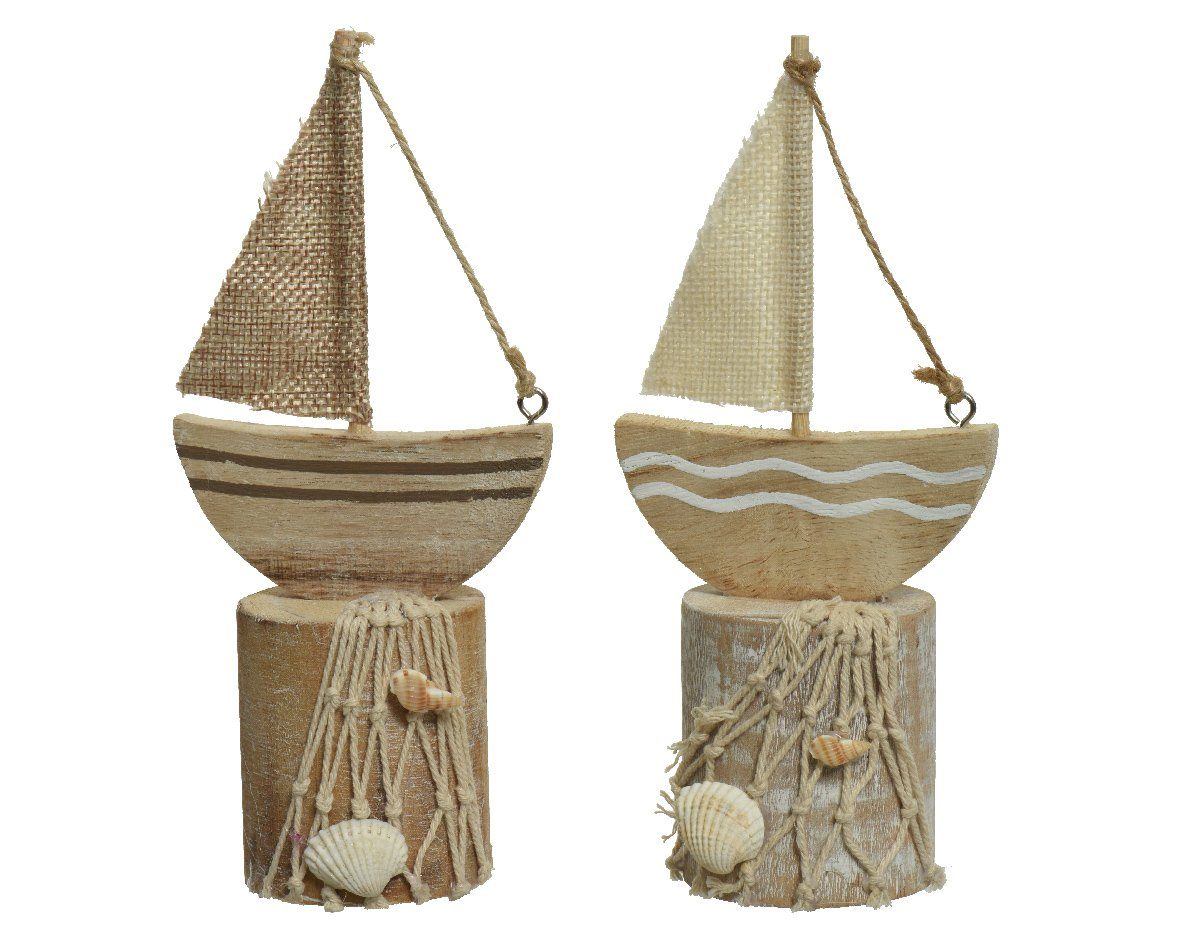 Decoris Season Decorations Dekofigur Maritime Deko Segelboot Holz