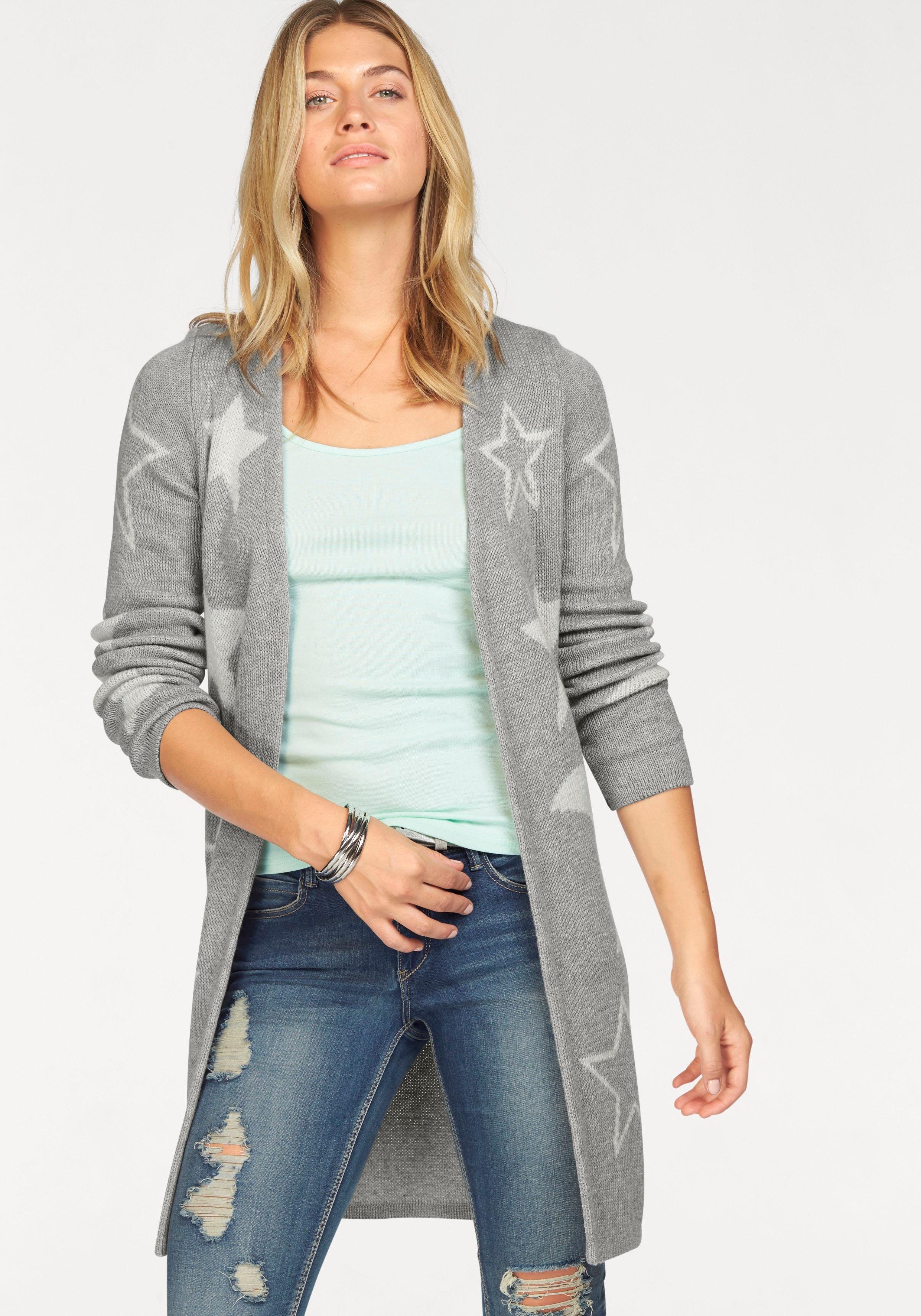Ajc Longstrickjacke In Jacquardstrick Mit Sternen Und Mond Online