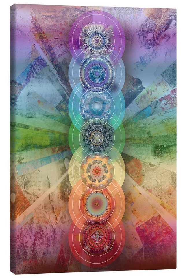 Posterlounge Leinwandbild Brenda Erickson Sieben Chakren Illustration