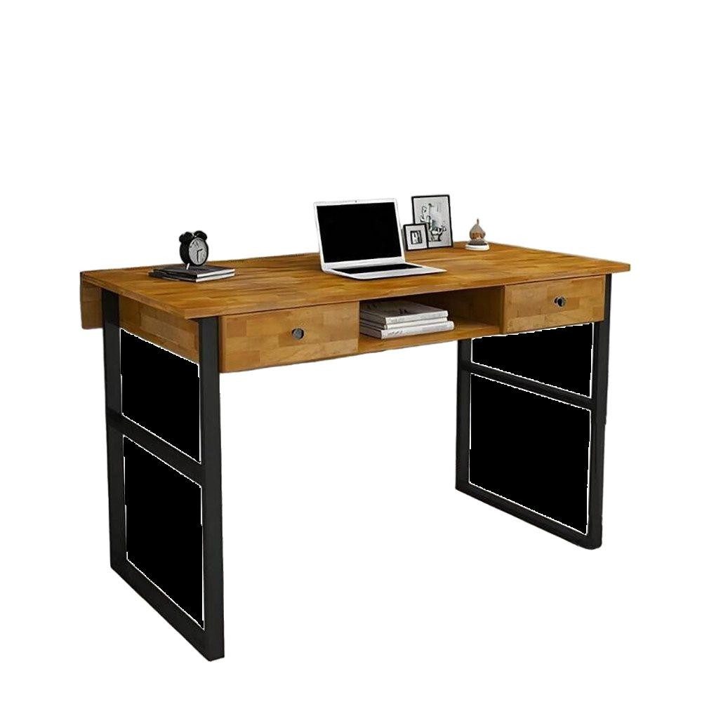 Jvmoebel Computertisch Brauner Holztisch 2x Schubladen Designer