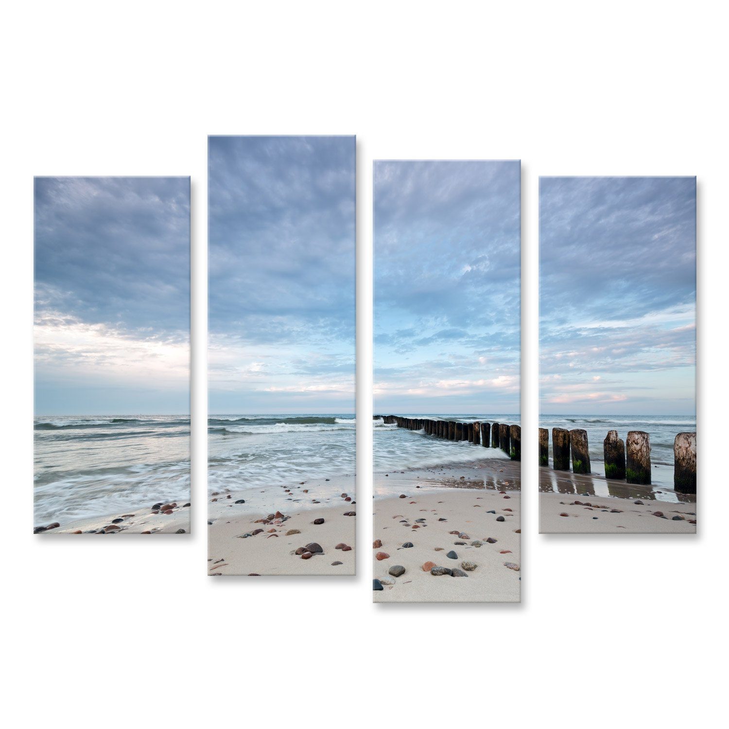 islandburner Leinwandbild Bild auf Leinwand Kuznica Strand Ostsee Schöner Himmel Wolken Wandbild