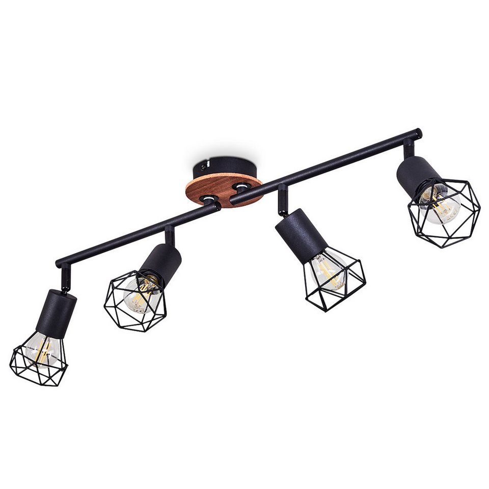 Hofstein Deckenleuchte Borio Deckenlampe Aus Metallholz In Schwarz