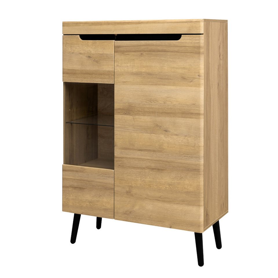 Dopwii Sideboard Sideboard Küchenhighboards Mit Glastüren 90×395×135cm