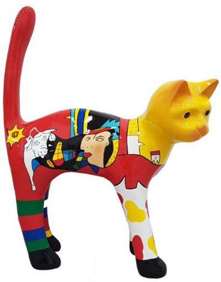 Casa Padrino Skulptur Dekofigur Katze Mehrfarbig H 110 Cm