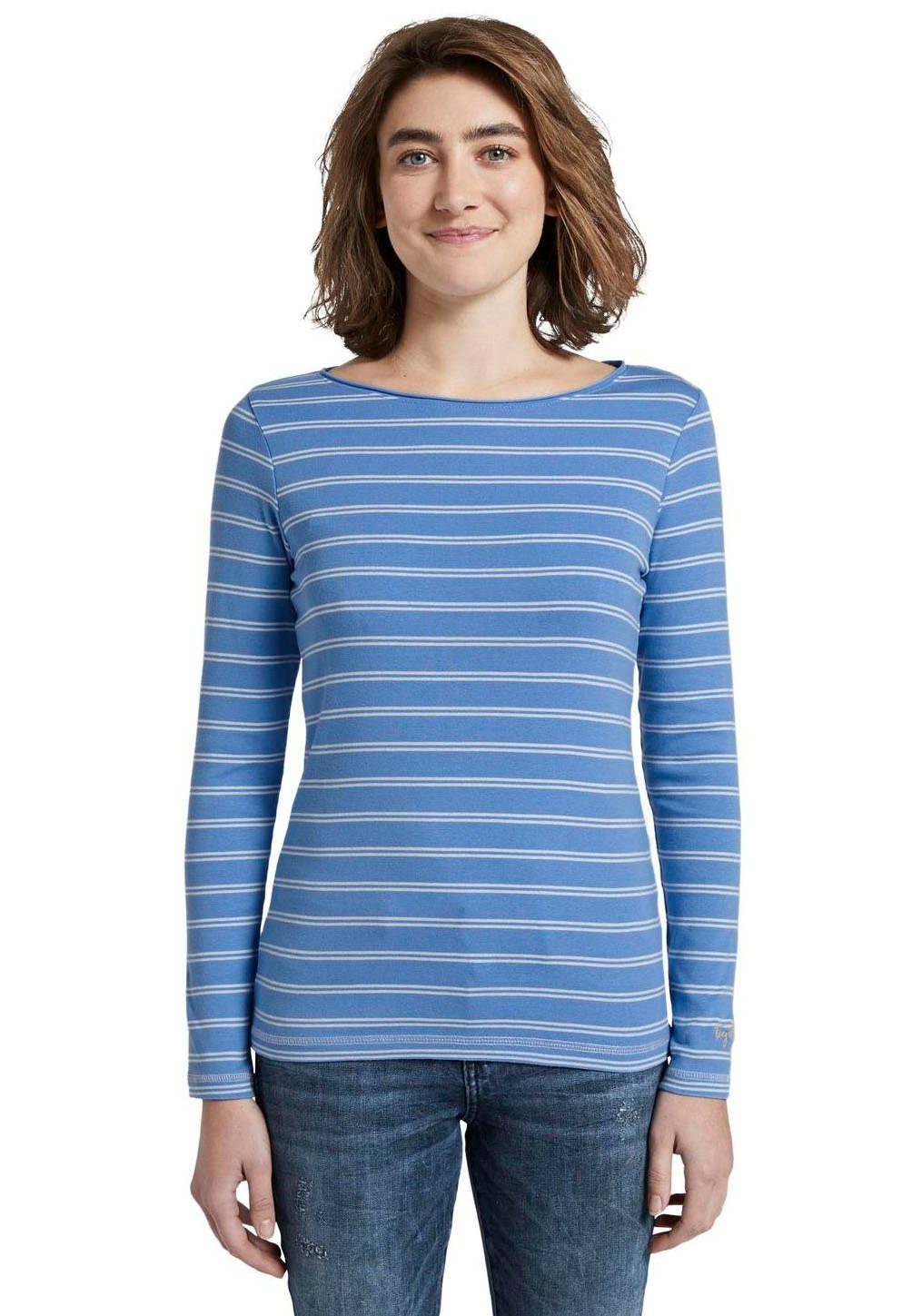 Tom Tailor Langarmshirt Langarmshirt Mit Feinen Streifen Von Tom