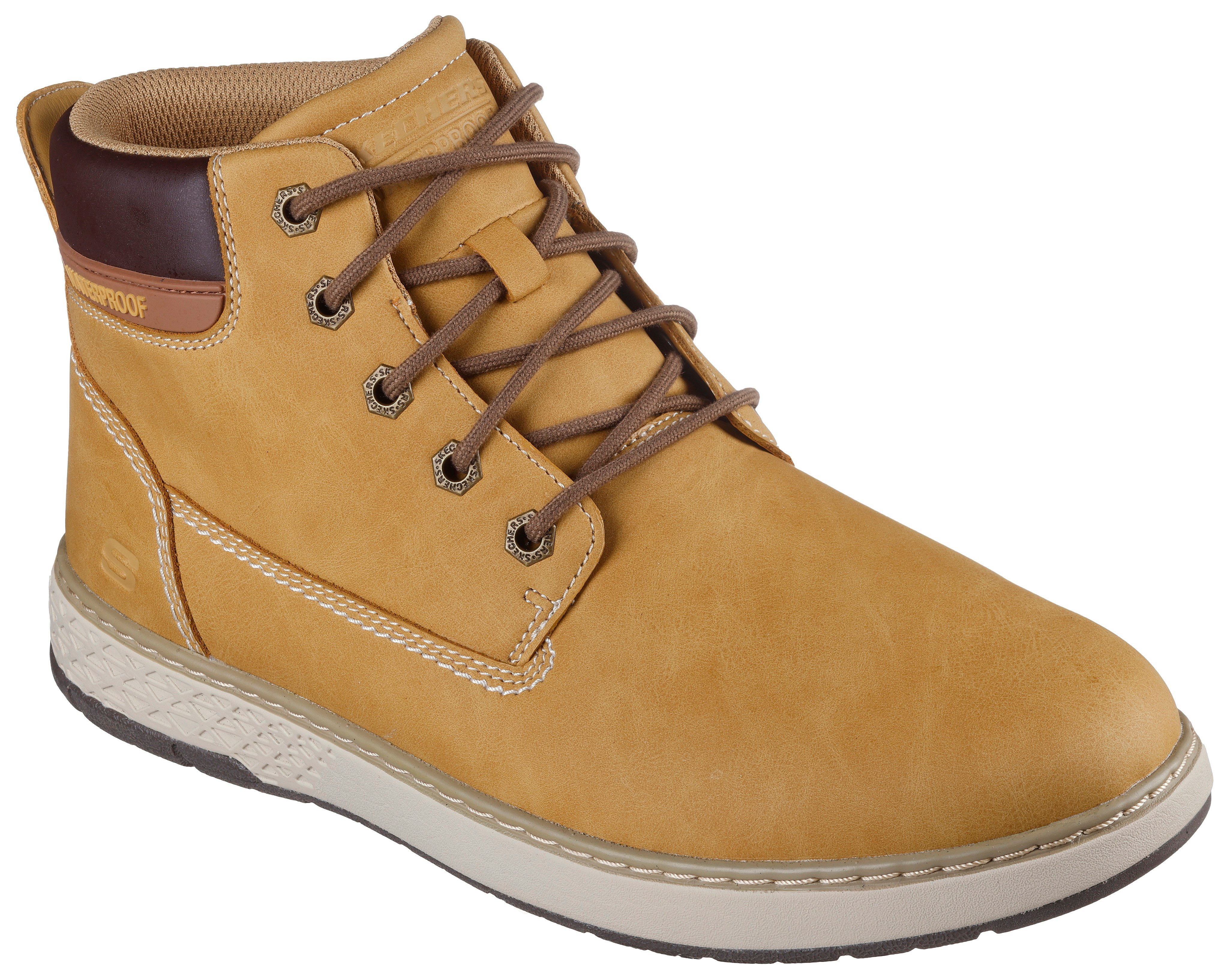 Skechers GARLAN Schnürboots, Schnürstiefel, Boots mit dämpfender Sohlentechnologie, Relaxed Fit ...