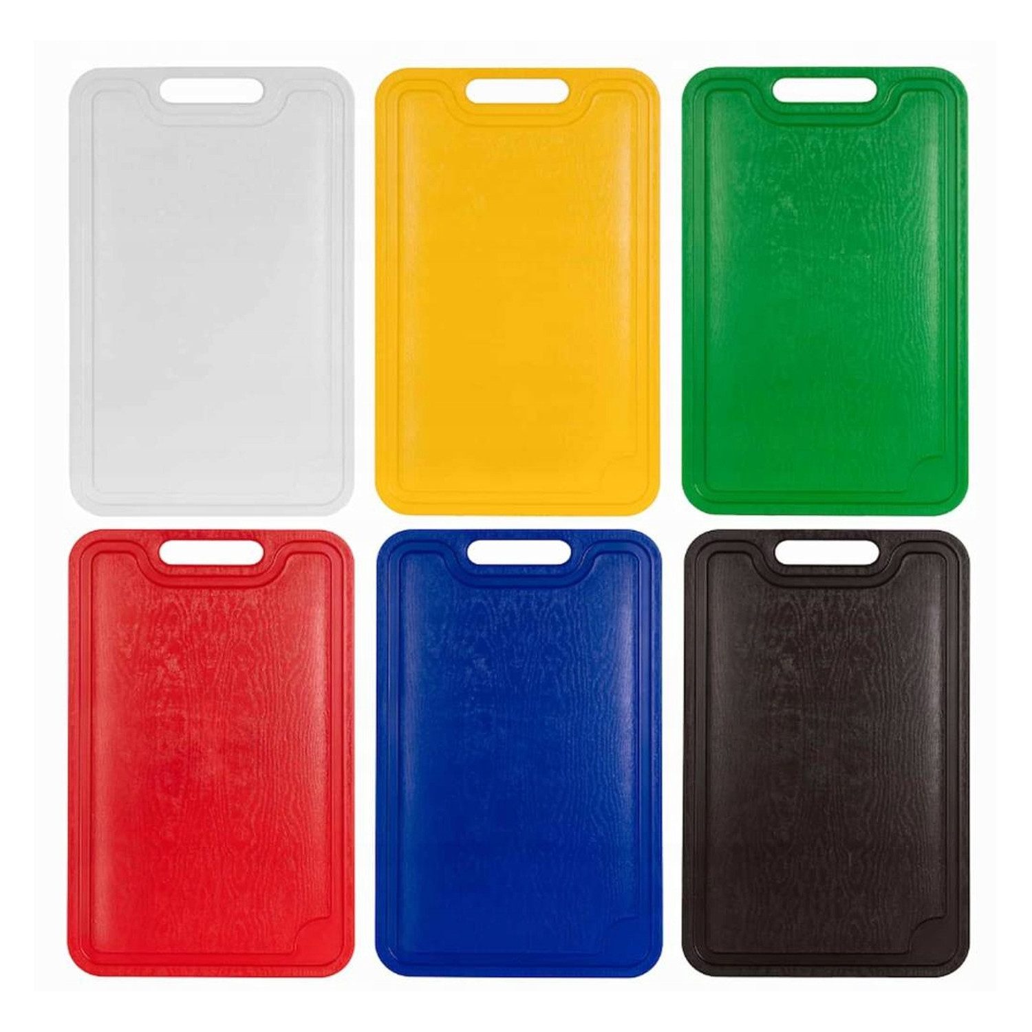 Practic Schneidebrett 38x24cm, (6-St), HACCP Schneidebrett Set, 6-teilig