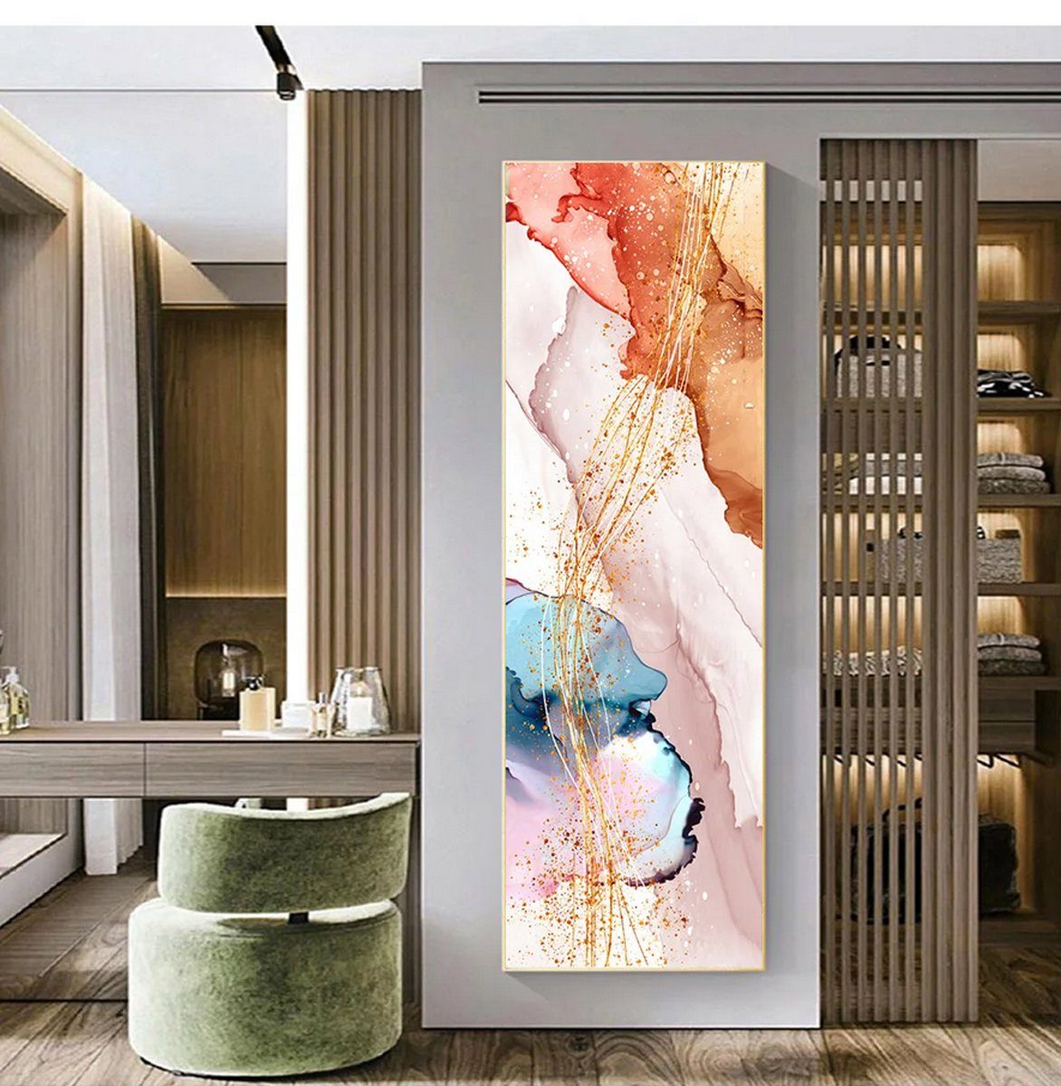 TPFLiving Kunstdruck (OHNE RAHMEN) Poster - Leinwand - Wandbild, Abstrakte Landschaft bunte ...