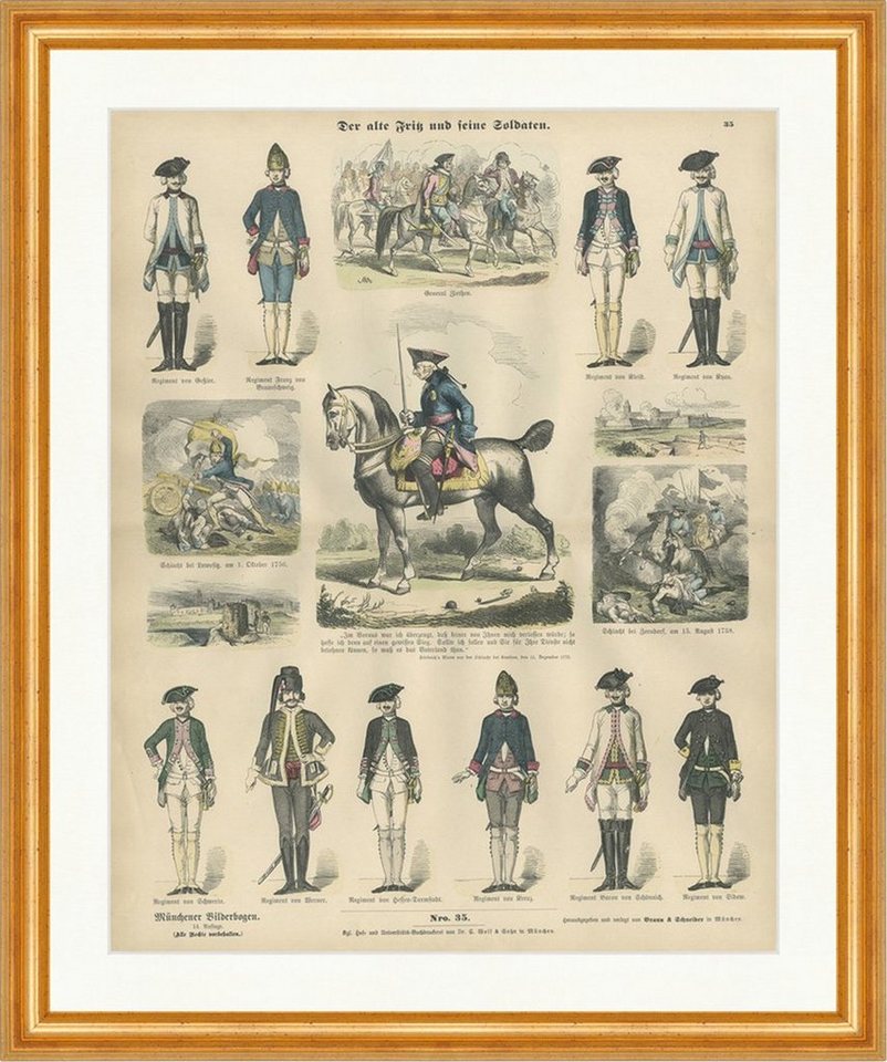 Kunstdruck Der alte Fritz und seine Soldaten Regiment Münchener ... Kunstdruck Der alte Fritz und seine Soldaten Regiment Münchener ...