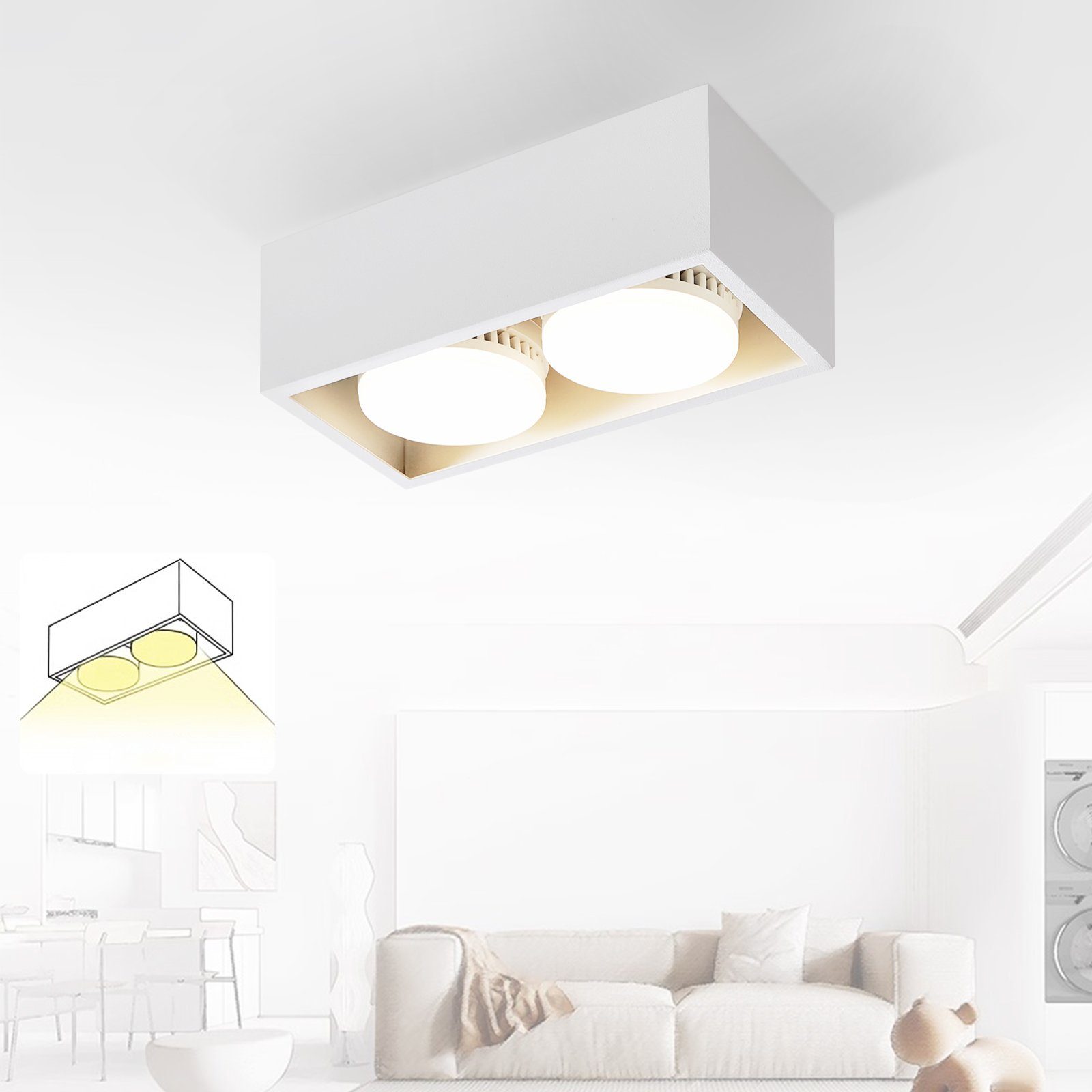 Zmh Led Deckenstrahler 2 Flammig Aufputz Led Deckenspots