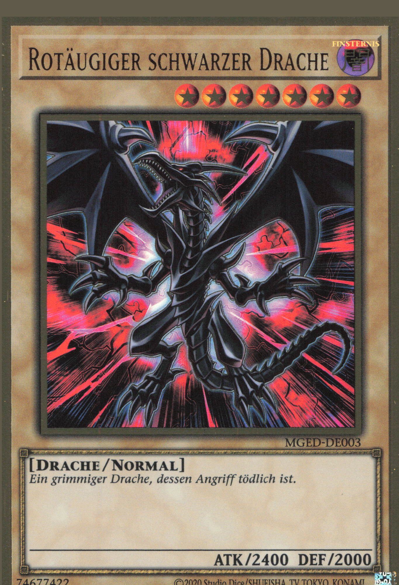 Recollectibles Sammelkarte Yugioh Karte Rotäugiger Schwarzer Drache Yu