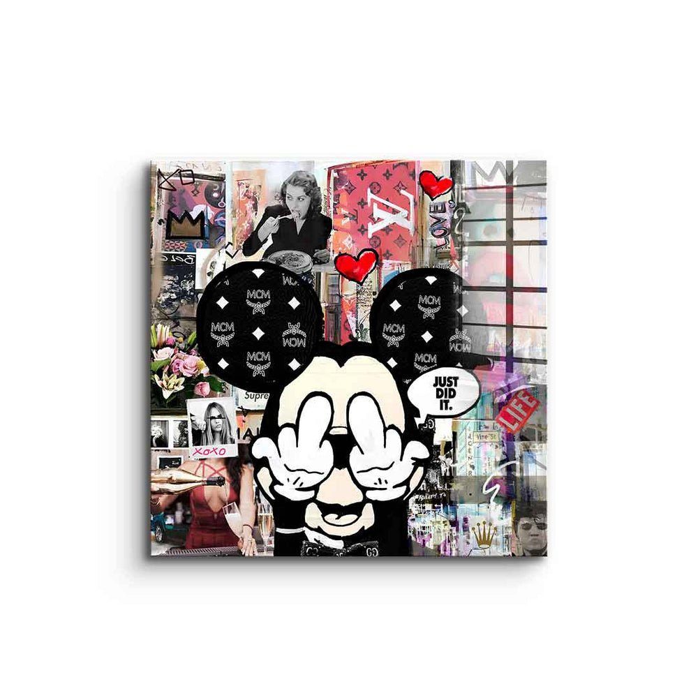 Dotcomcanvas® Acrylglasbild Mickey Just Did It Acrylglas