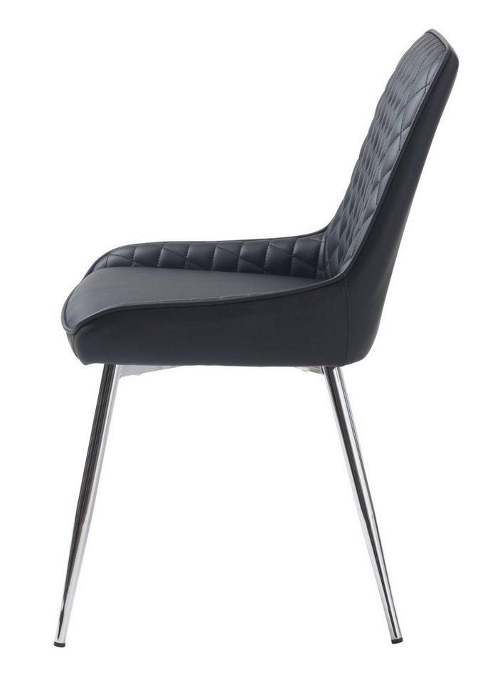Möbelando Stuhl Milton 2er Set Aus Schwarz Pu In Schwarz Mit