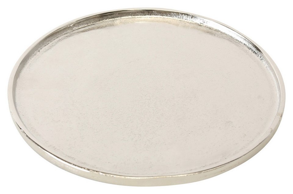 Boltze Gruppe Gmbh Tablett Deko Tablett Valomi Ø 27 Cm Silbergrau