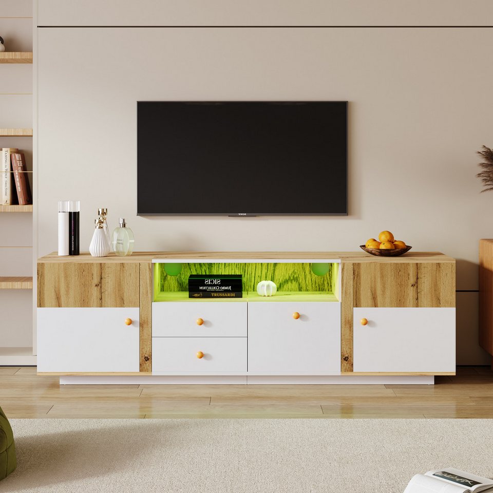 Modfu Lowboard Tv Schrank Mit Led Lichteffekten Tv Board Fernsehtisch