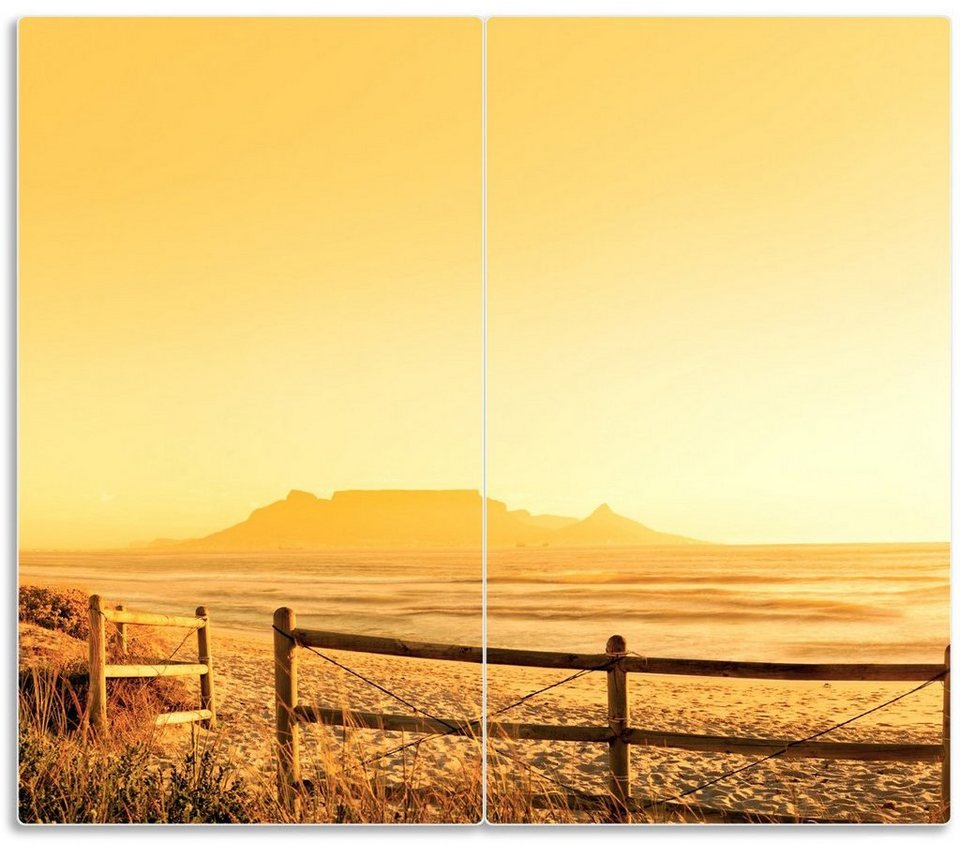 Wallario Herd Abdeckplatte Strand In Südafrika I Himmel In Orange