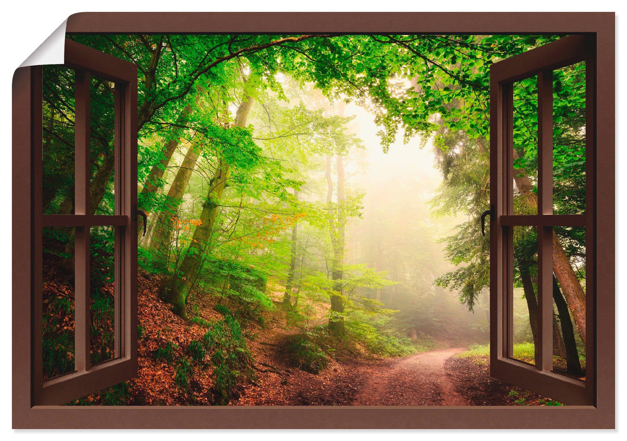 Artland Wandbild Fensterblick Torbögen Durch Bäume Wald 1 Stück