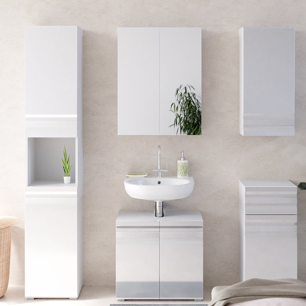 Badezimmerschrank Weiss Hochglanz