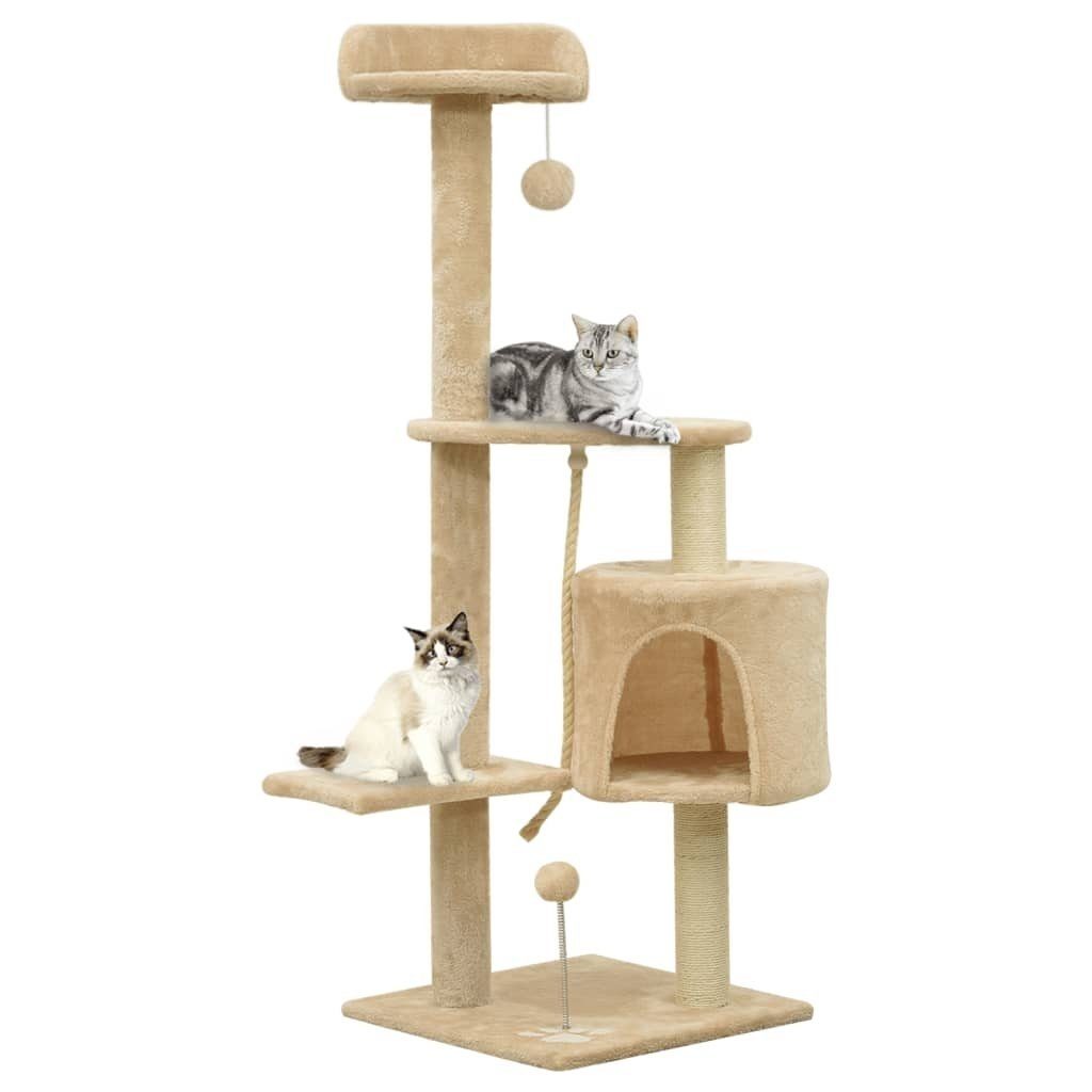 Möbelando Kratzbaum Wesendorf Aus Spanplatte Plüsch Sisal In Beige