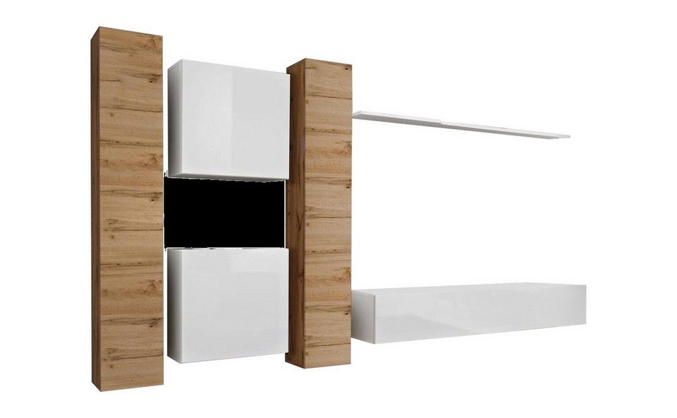 Jvmoebel Wohnzimmer Set Wohnwand Weiß Holzmöbel Schrank Designer