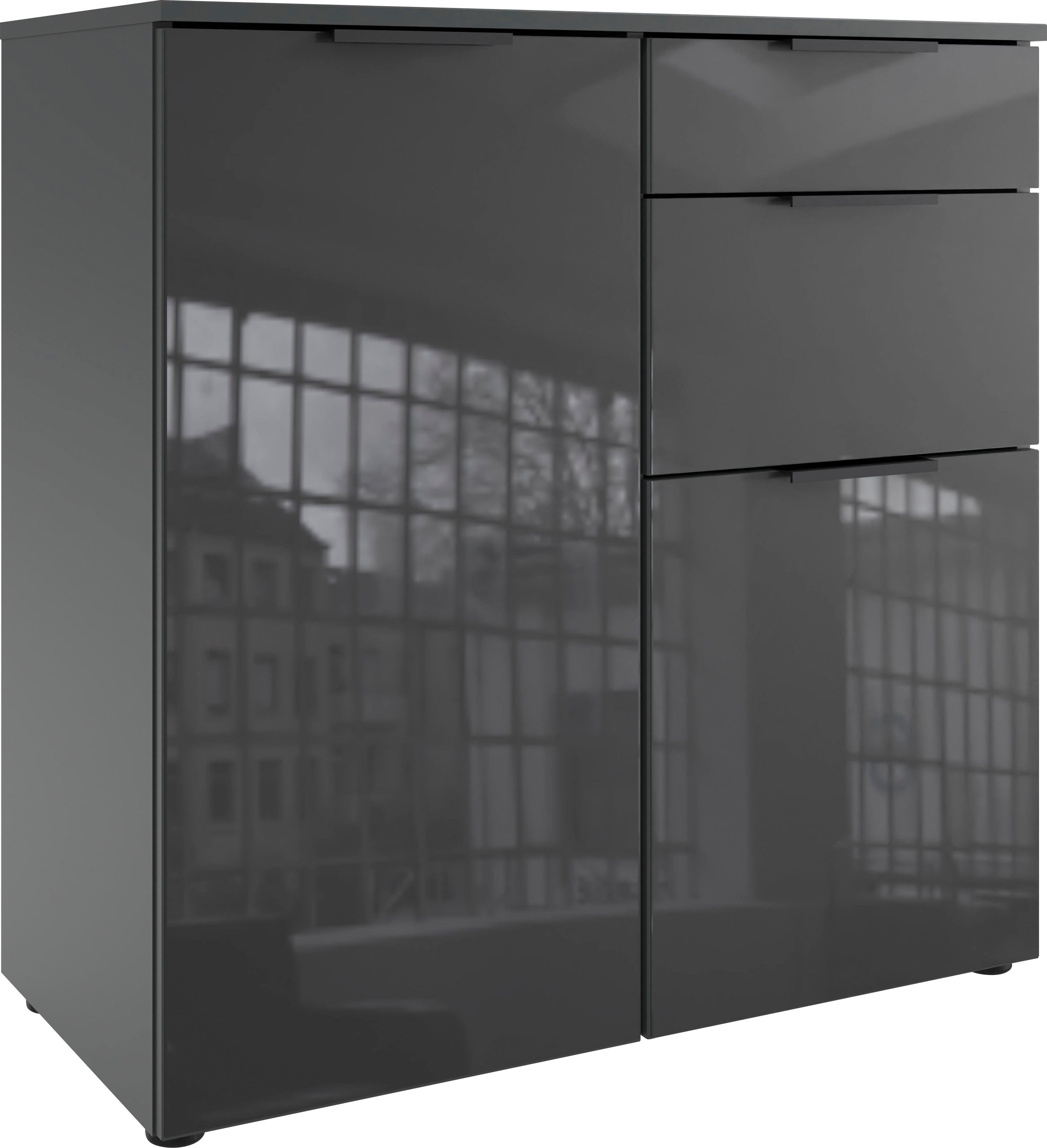 Wimex Kombikommode Level36 Black C By Fresh To Go Mit Glaselementen